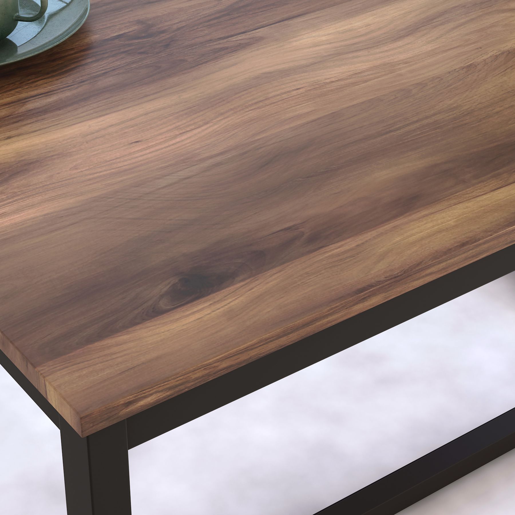 Avenue Industrial Dining Table, 120cm, Walnut Effect & Black Steel Only ...