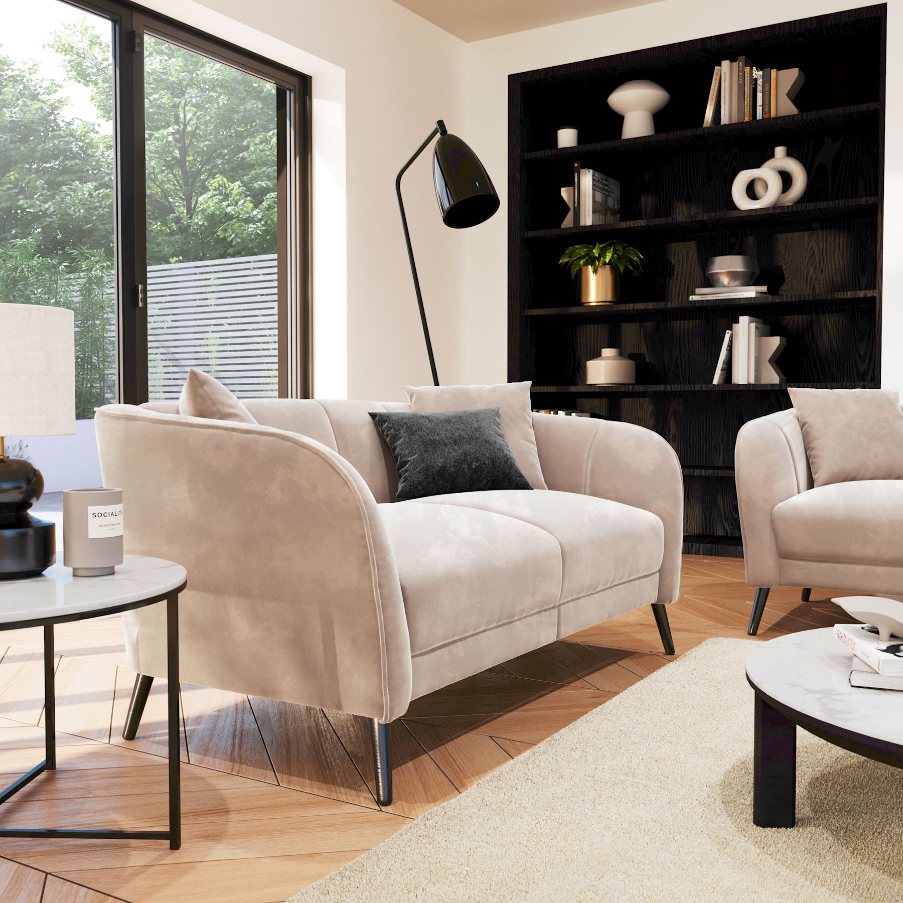 Loren 2 Seater Sofa, Champagne Classic Velvet Only £399.99 | Furniture ...