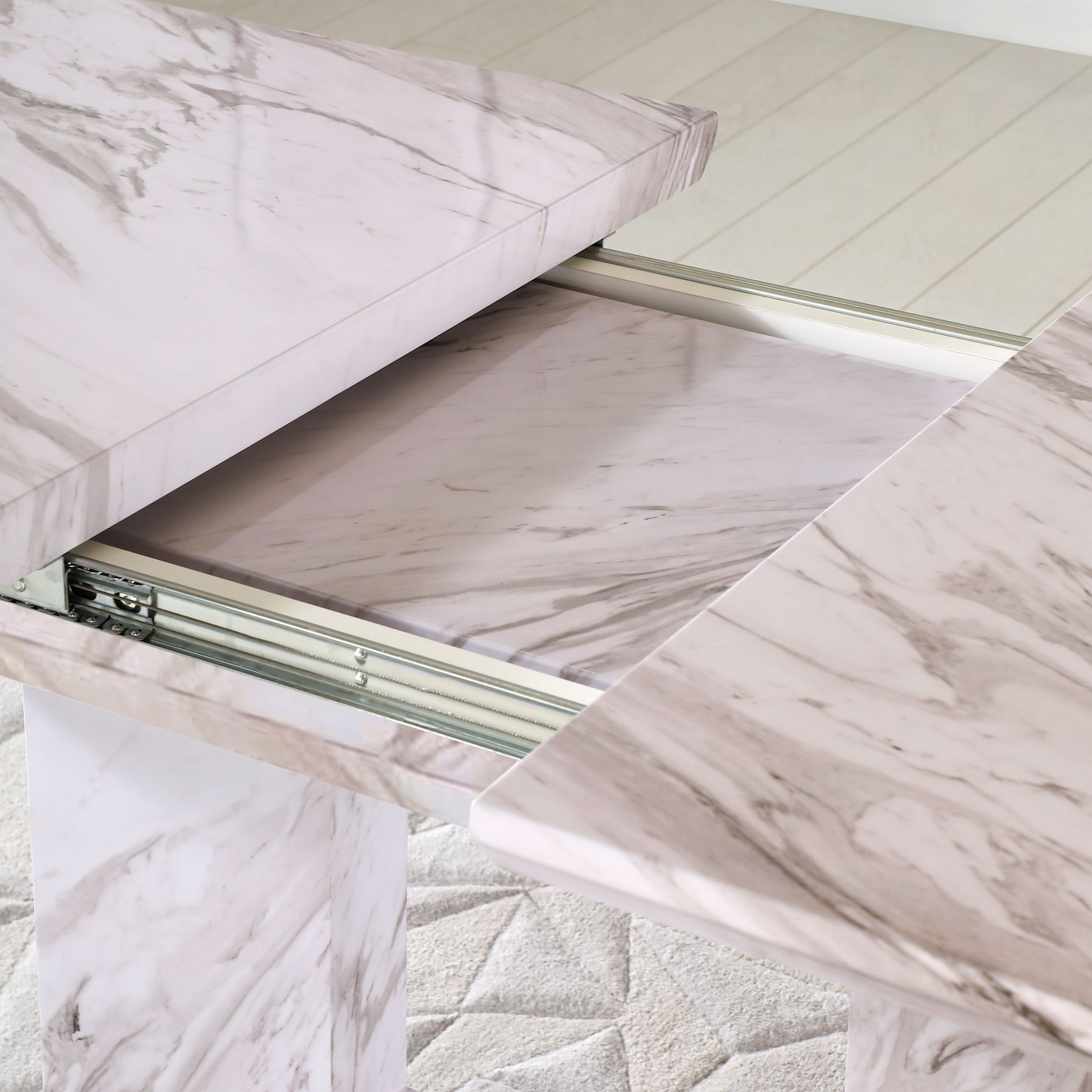 Florence Extending Dining Table, 120-160cm, Grey Marble Effect Only £ ...