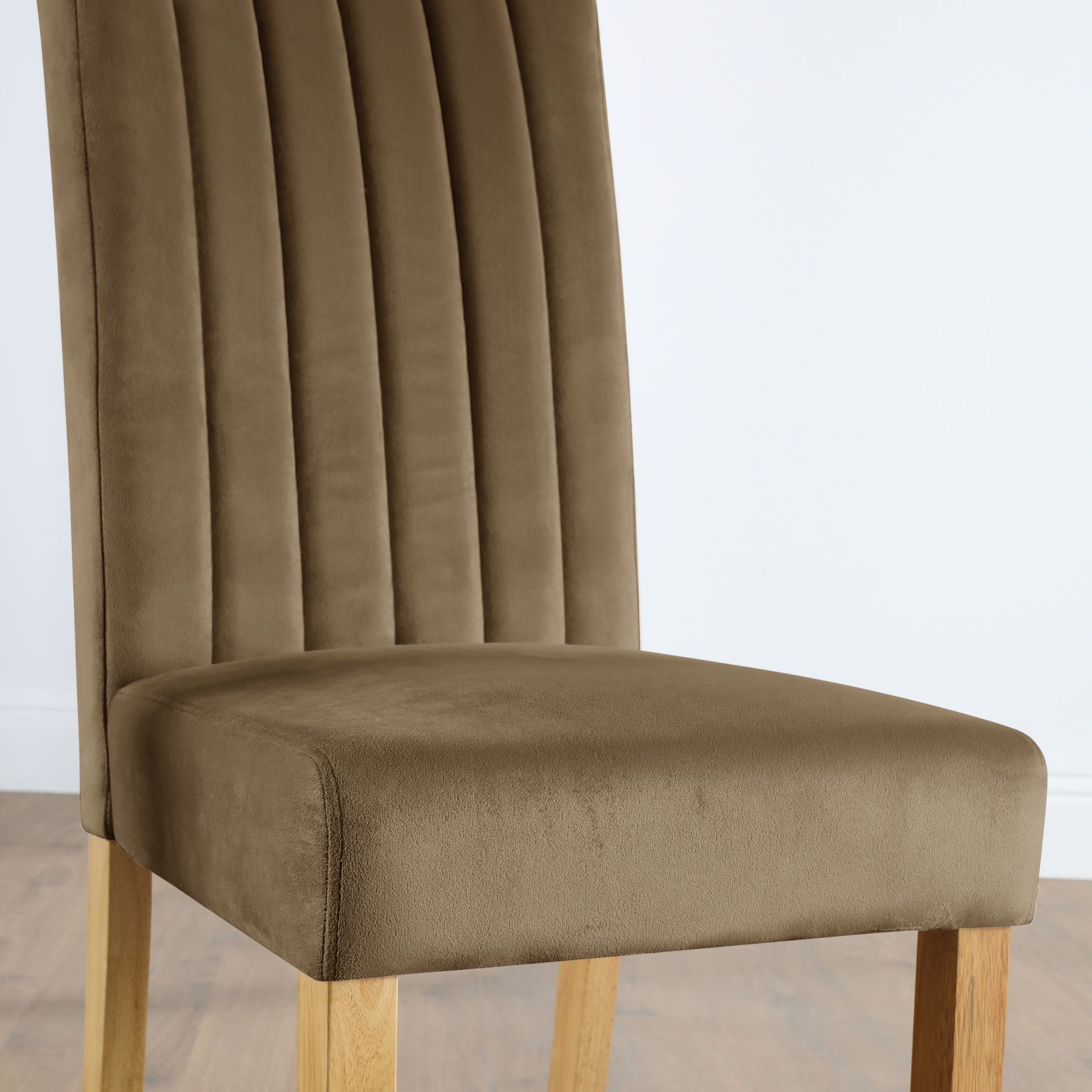 Salisbury Dining Chair, Beige Classic Velvet & Natural Oak Finished ...