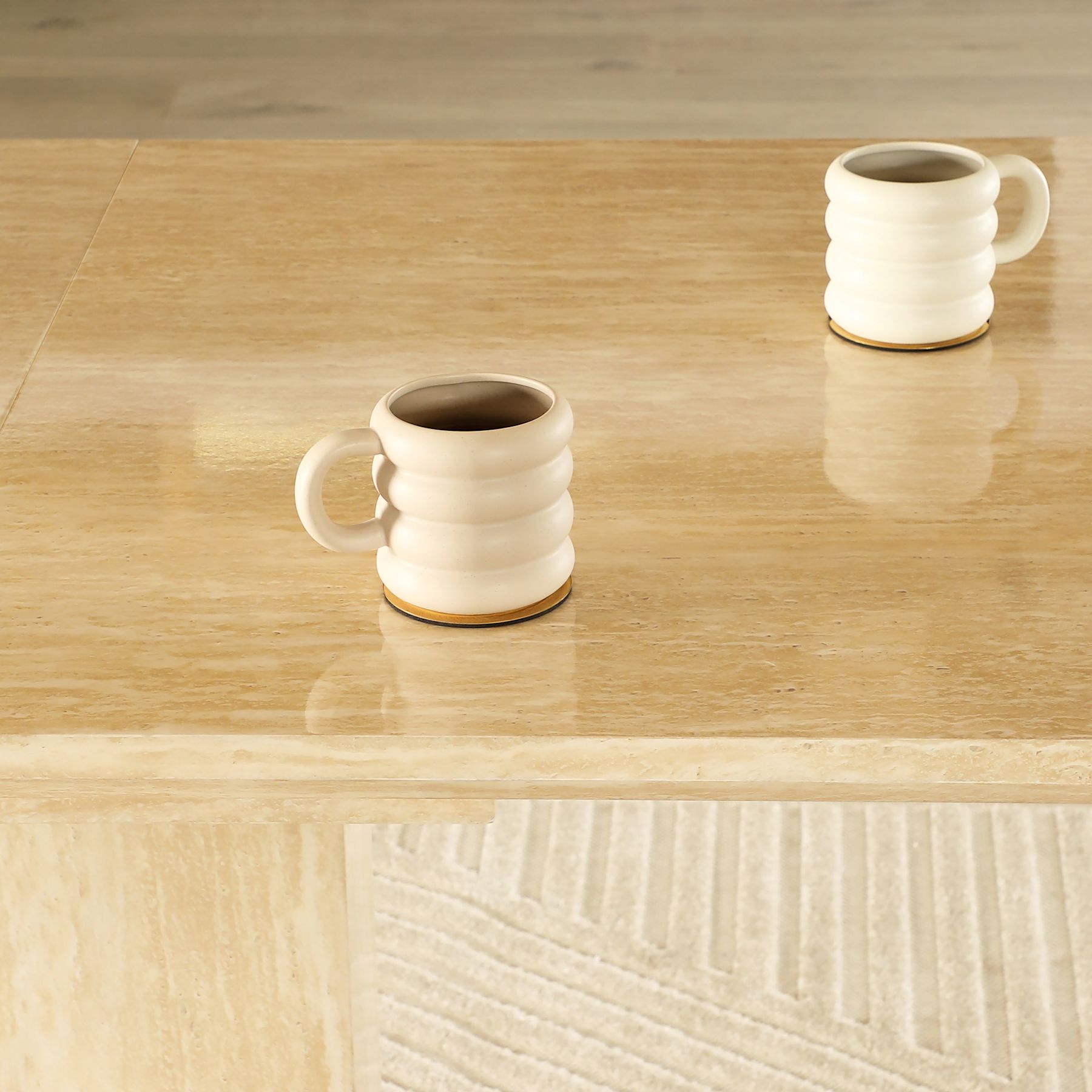 Florence Extending Dining Table & 6 Salisbury Chairs, Travertine Stone ...
