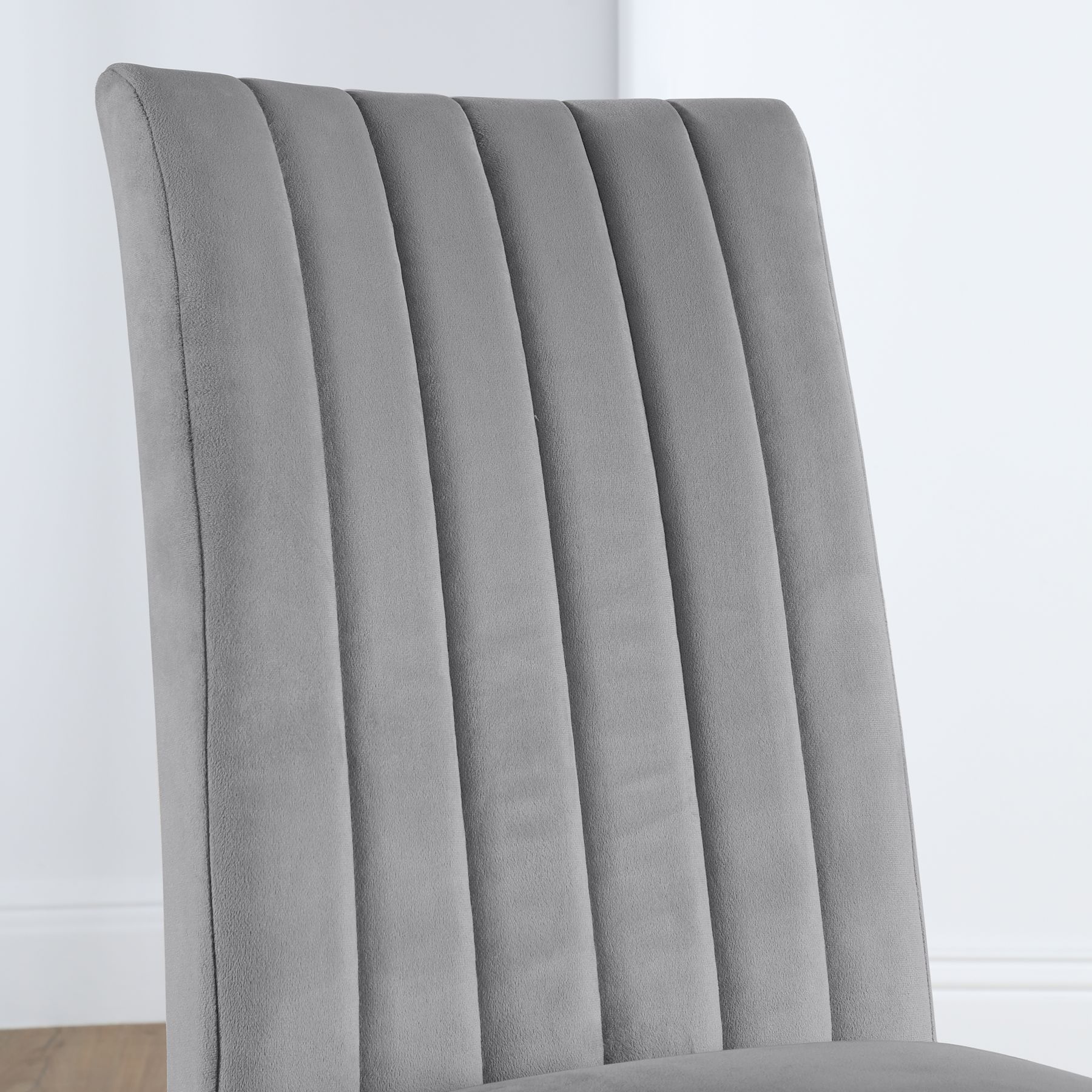 Orbit Round Dining Table & 2 Salisbury Chairs, White Marble Effect ...