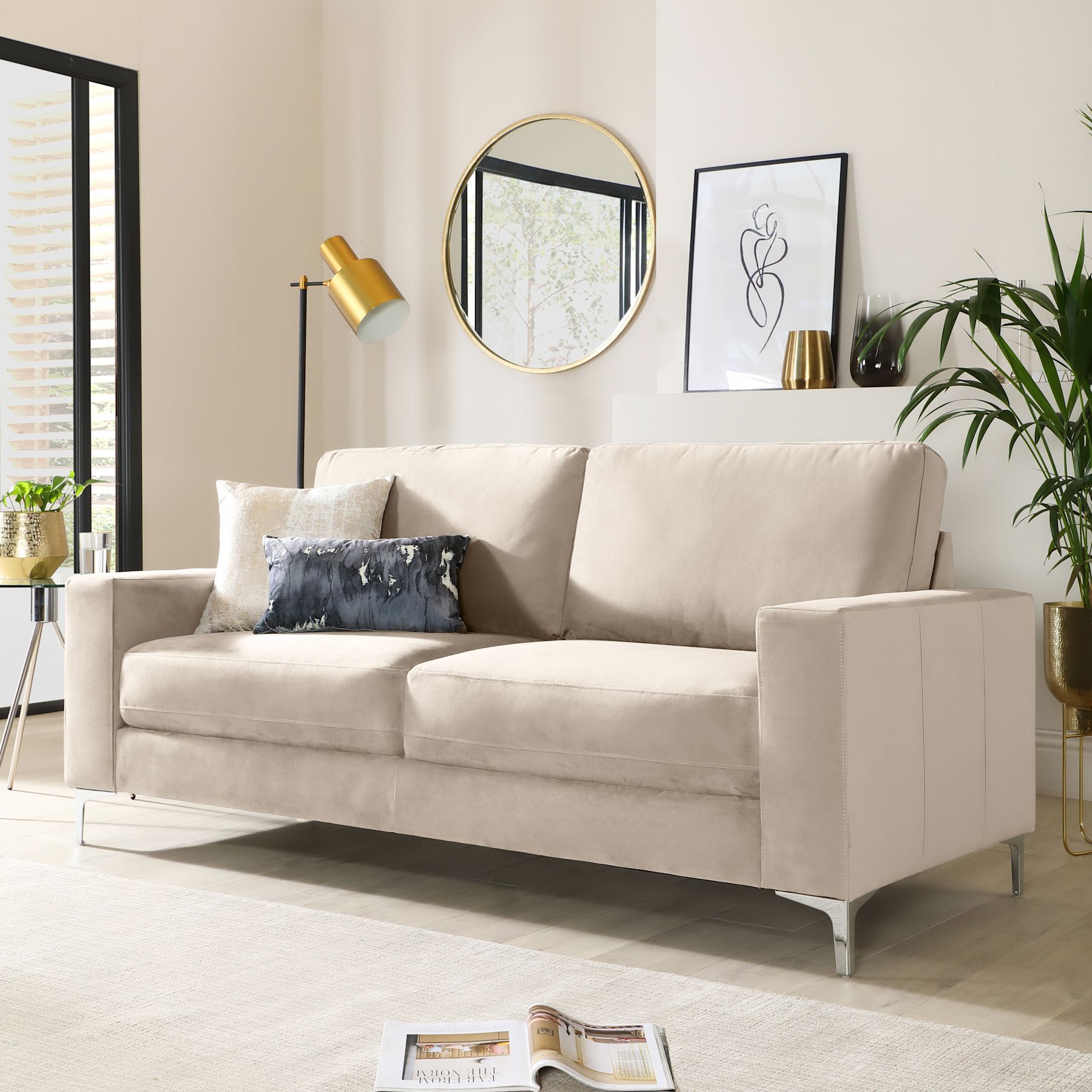 Baltimore 3+2 Seater Sofa Set, Champagne Classic Velvet Only £899.98 ...