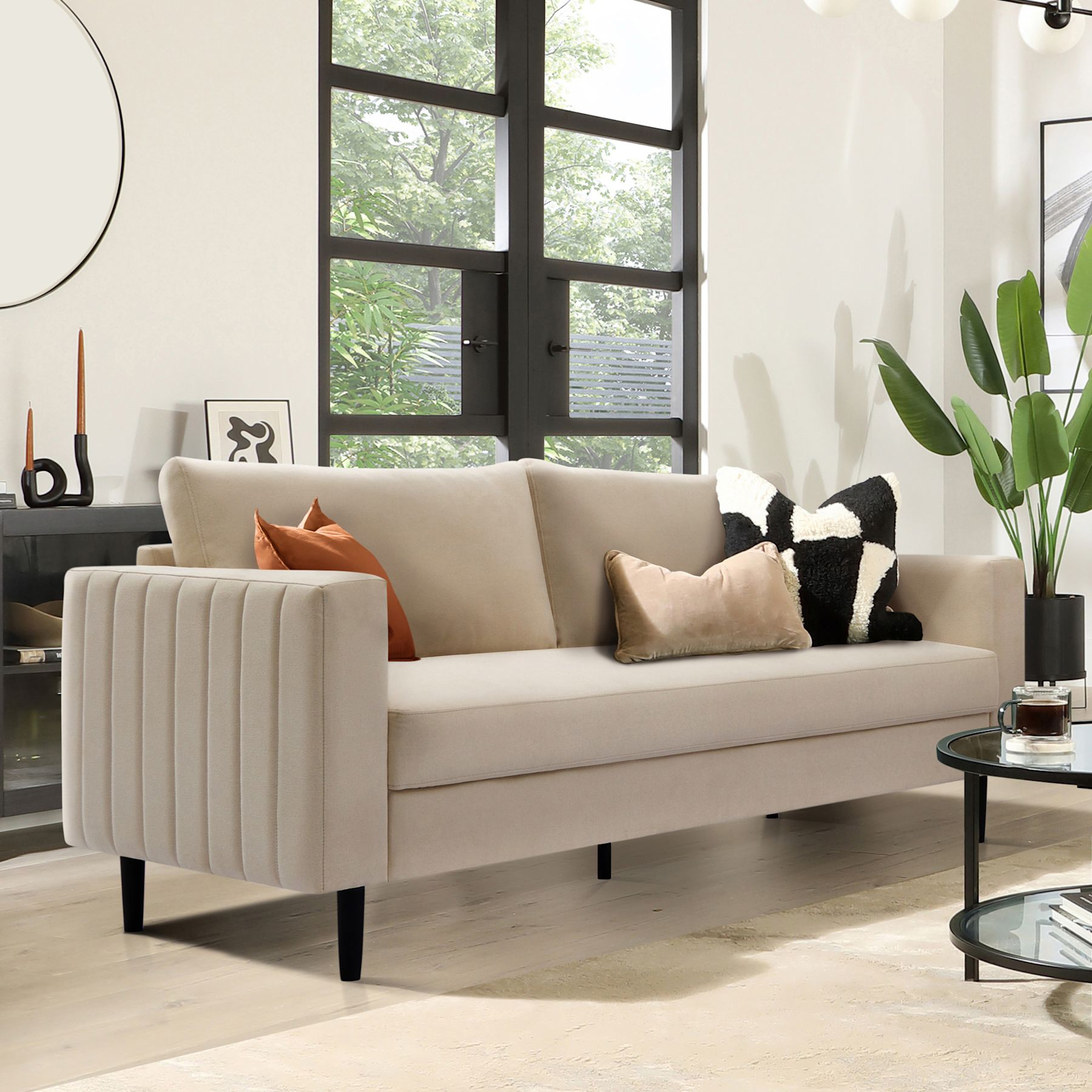 Lana 3 Seater Sofa, Champagne Classic Velvet Only £549.99 | Furniture ...