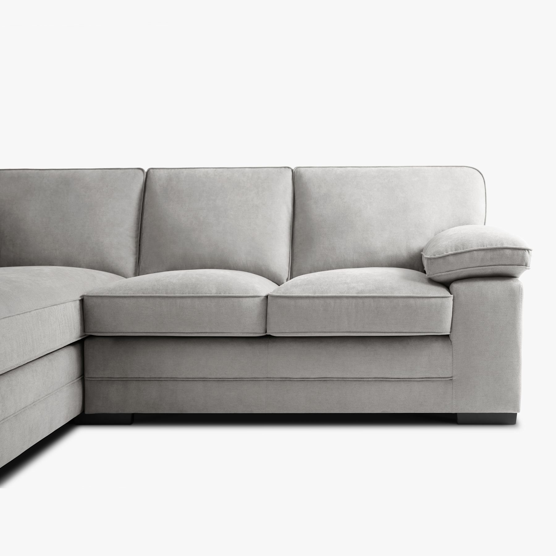 Chatham L-shape Corner Sofa, Left-hand Facing, Grey House Plush Fabric ...