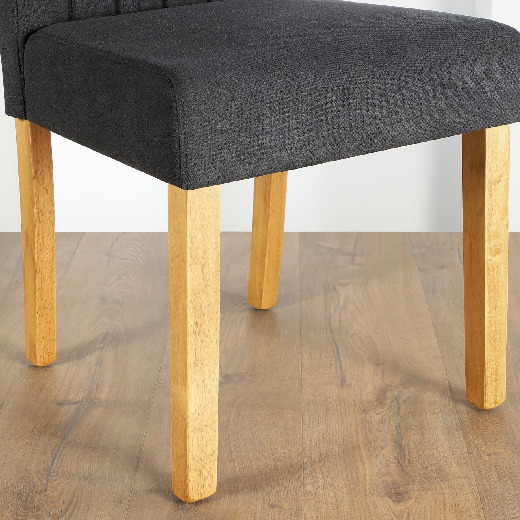 Salisbury Dining Chair, Slate Grey Classic Plush Fabric & Natural Oak ...