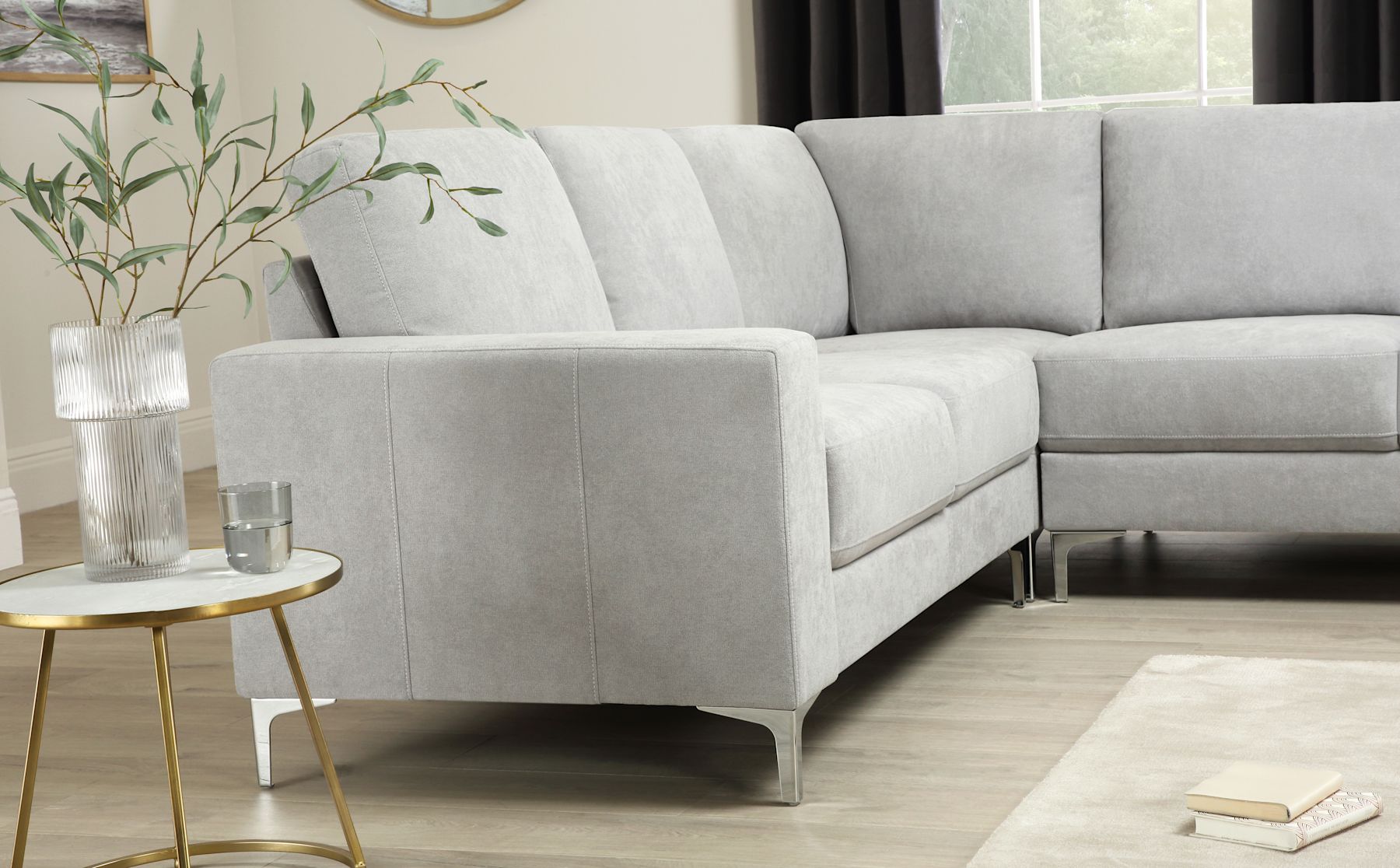 Baltimore Corner Sofa, Dove Grey Classic Plush Fabric Only £999.99 ...