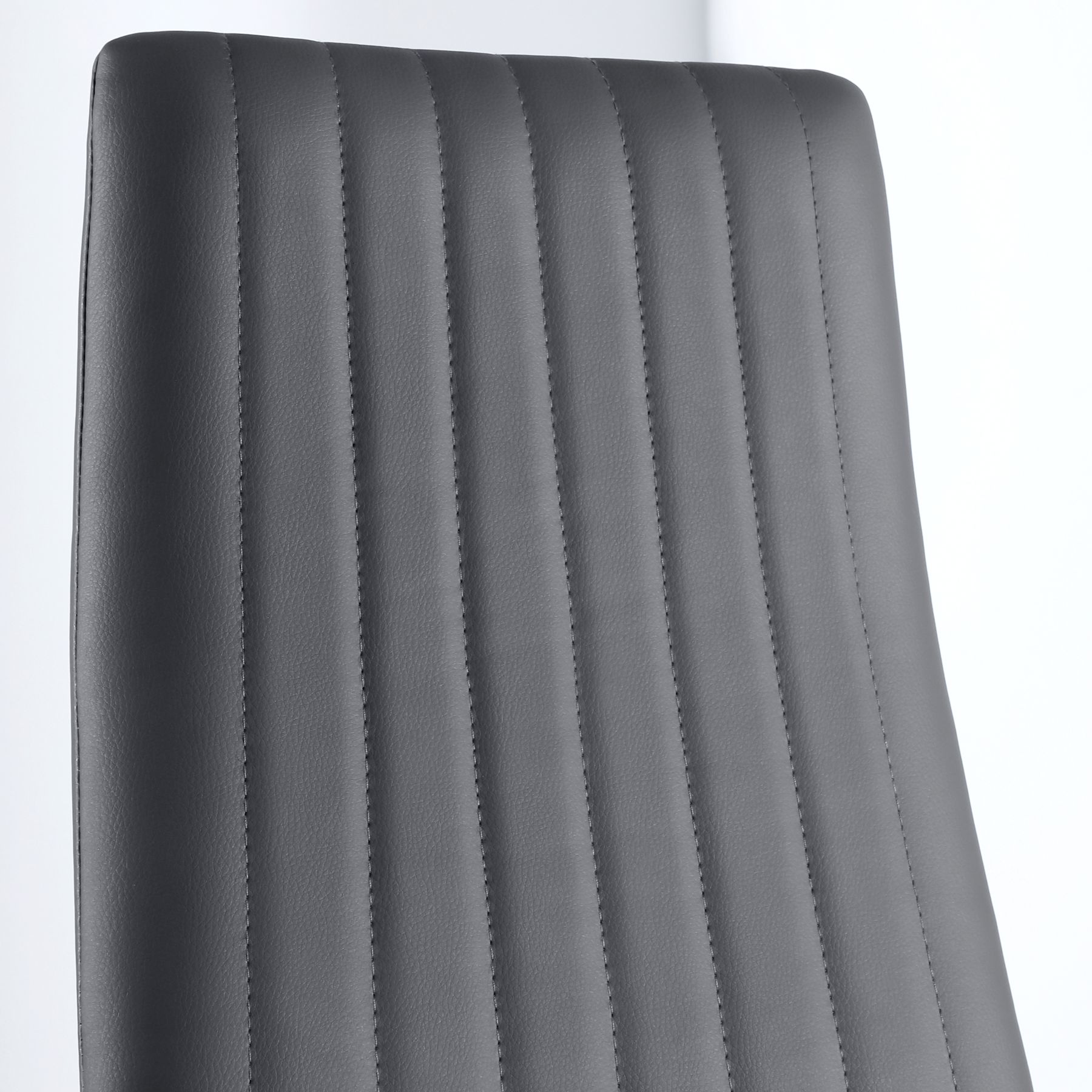 Leon Dining Chair, Grey Premium Faux Leather & Chrome Only £49.99 ...