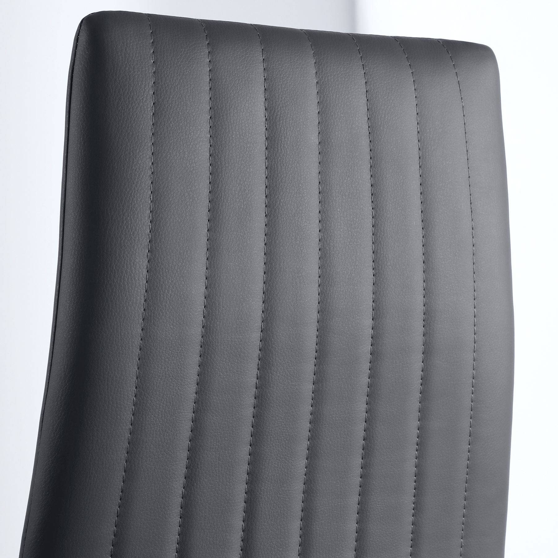Leon Dining Chair, Grey Premium Faux Leather & Chrome Only £49.99 ...