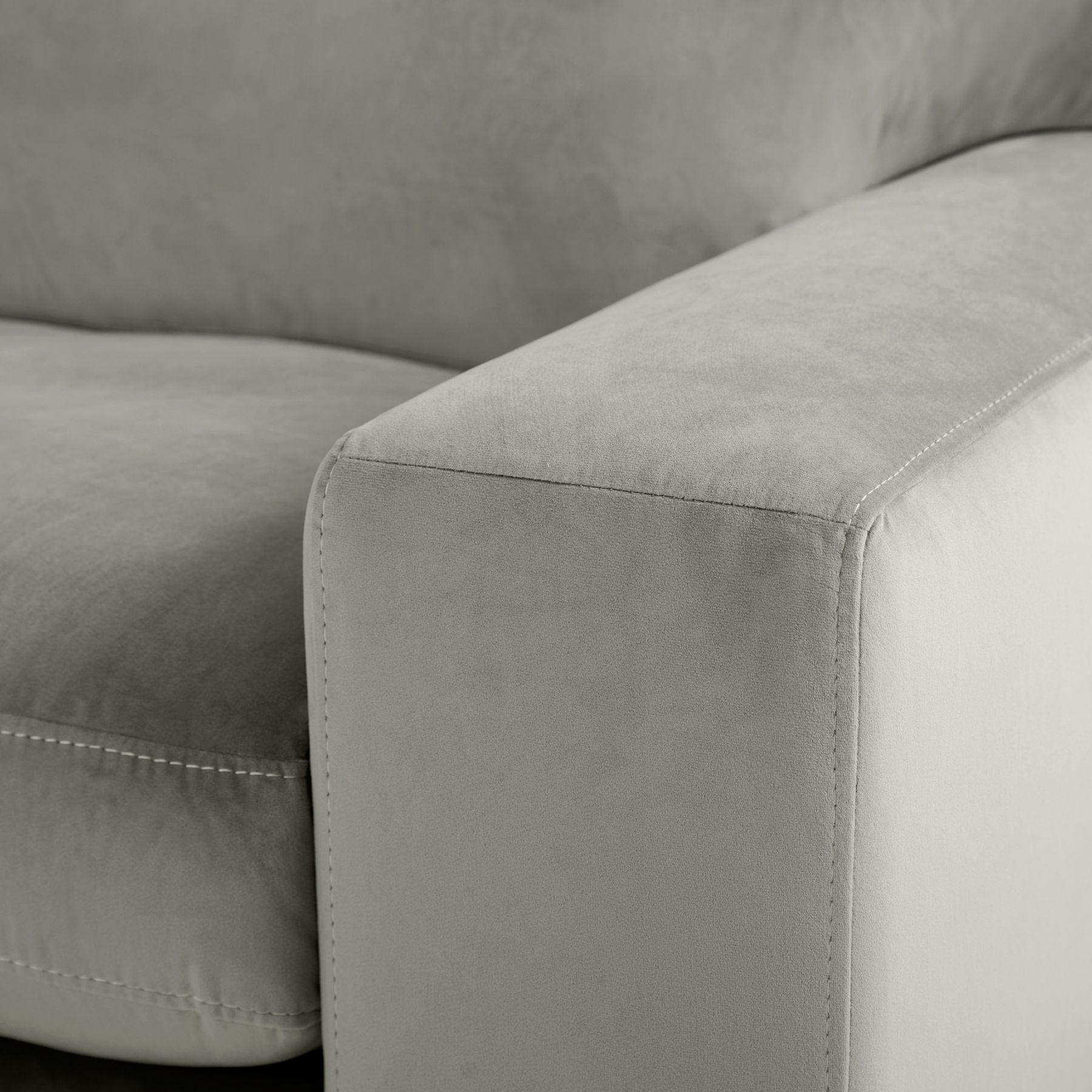 Manhattan L-shape Corner Sofa, Left-hand Facing, Grey House Velvet Only ...