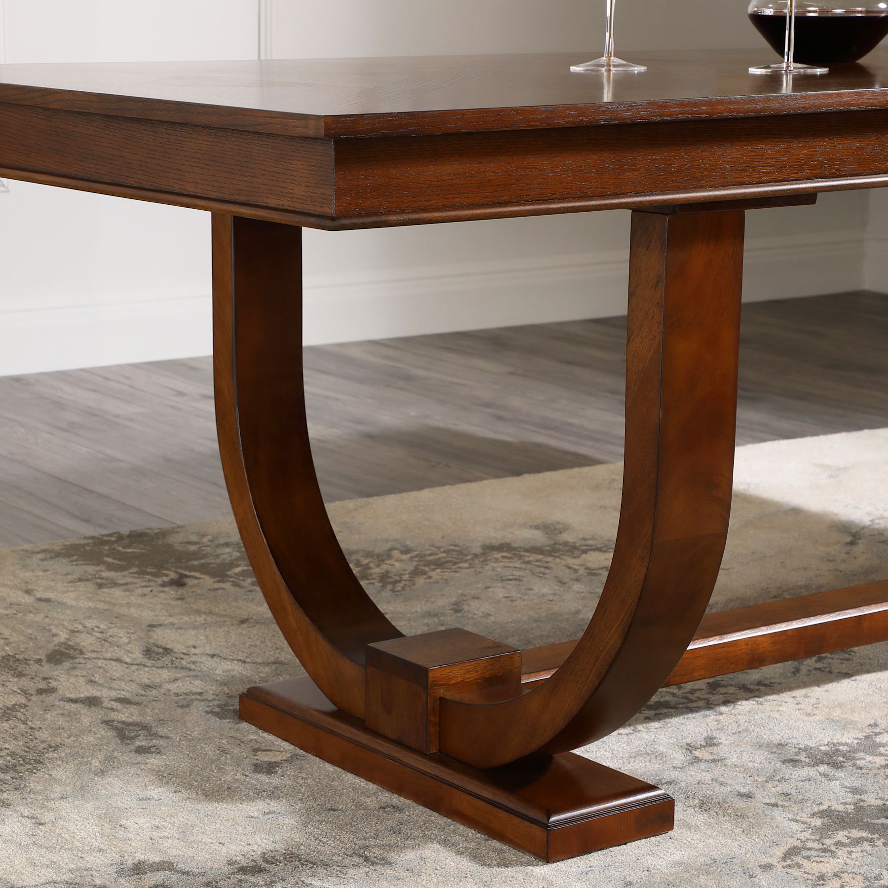 Pavilion Extending Dining Table & 8 Salisbury Chairs, Dark Oak Veneer ...