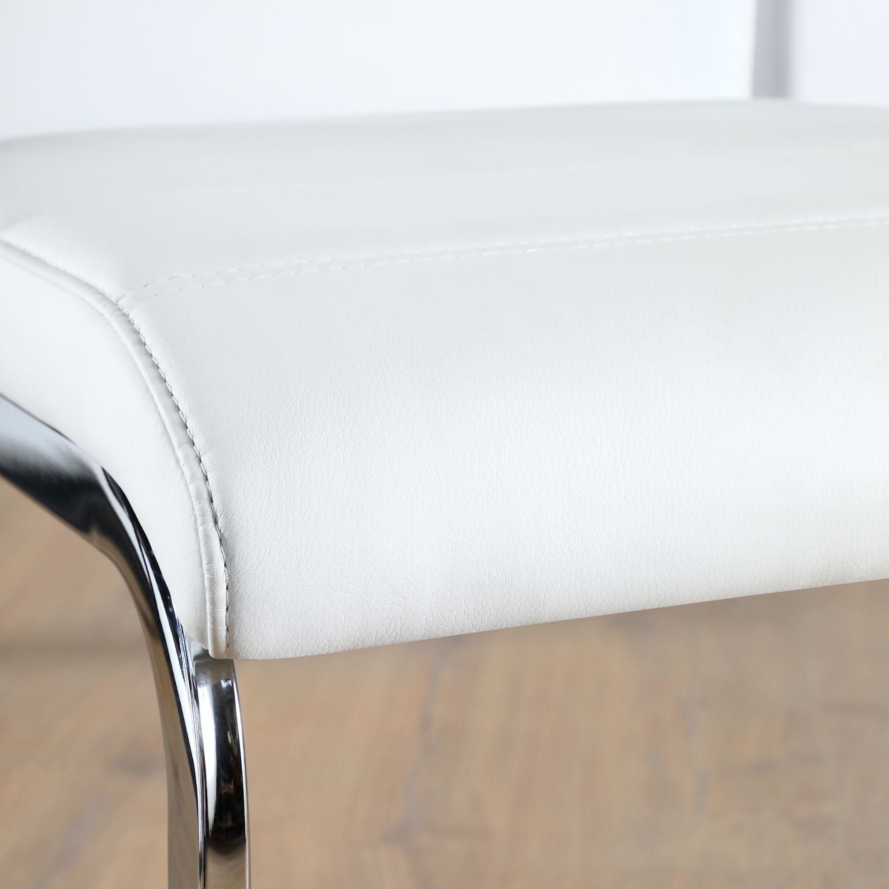 Perth Dining Chair, White Premium Faux Leather & Chrome Only £69.99 ...