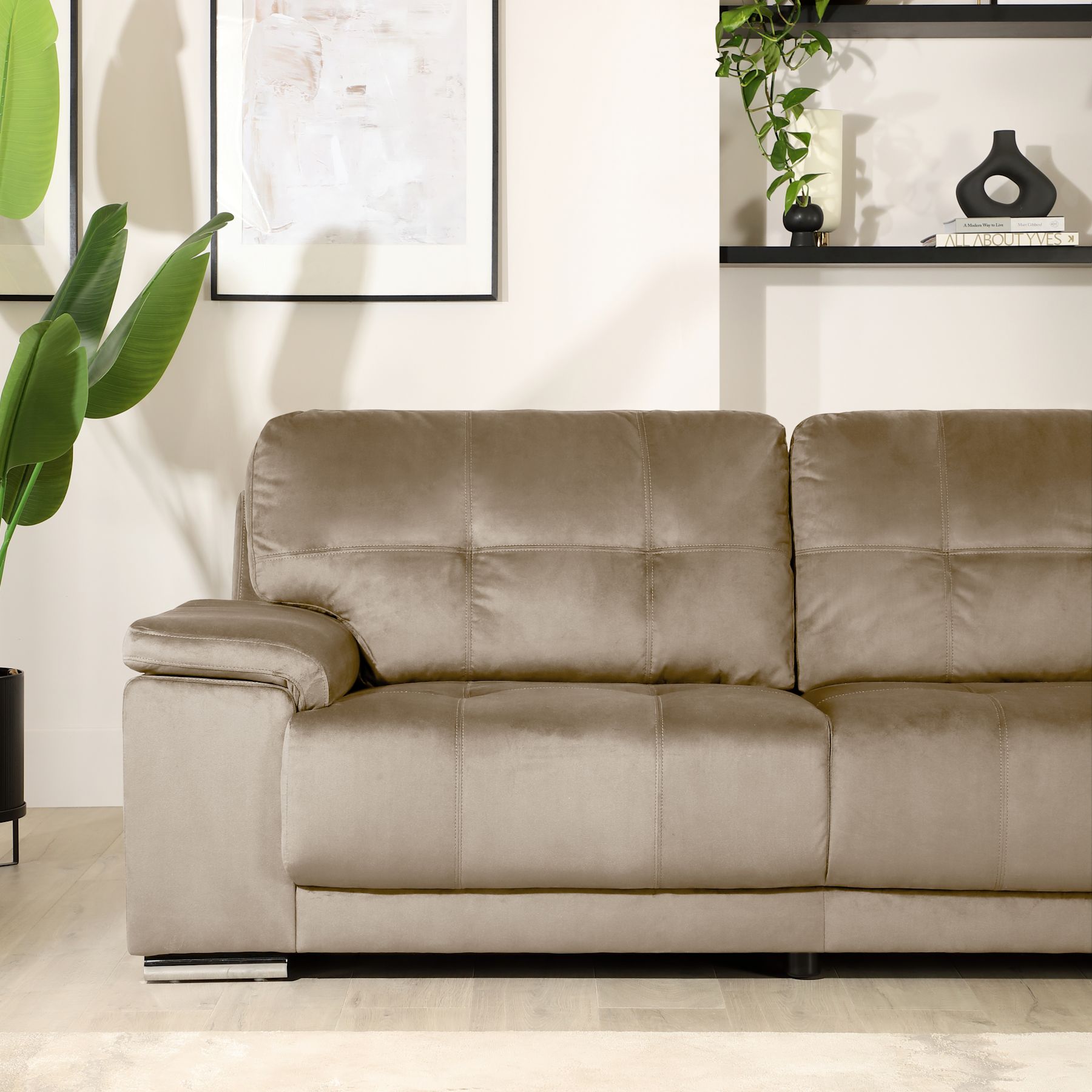 Kansas 3+2 Seater Sofa Set, Champagne Classic Velvet Only £999.98 | Furniture & Choice
