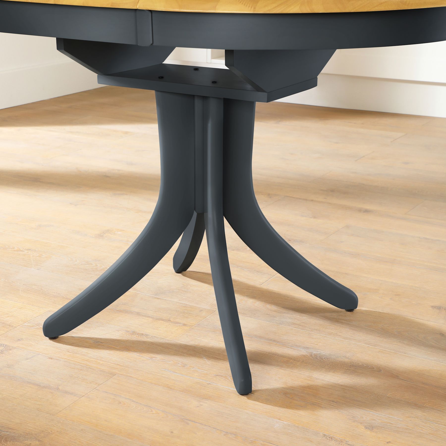 Hudson Round Extending Dining Table, 90-120cm, Natural Oak Finish ...