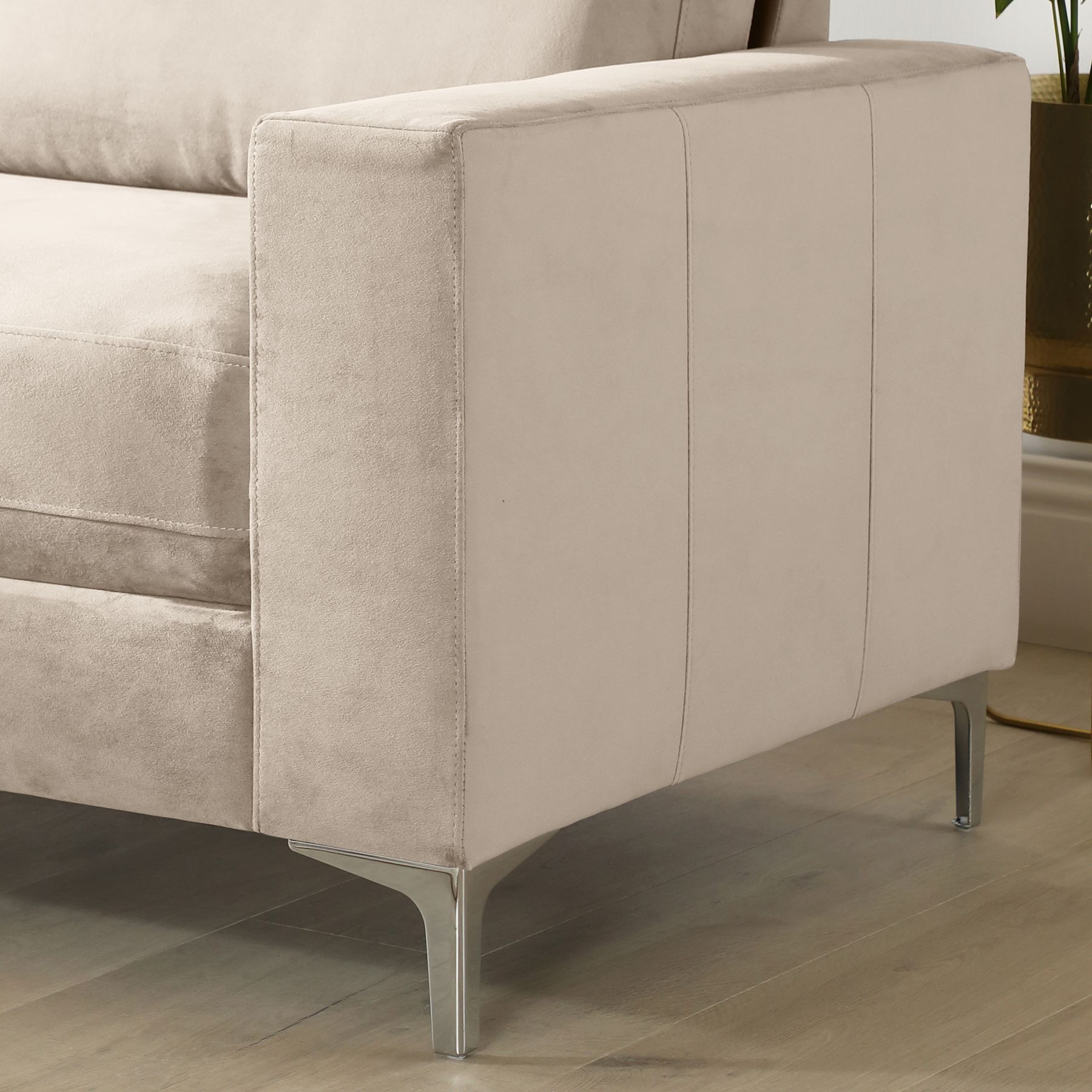 Baltimore 3 Seater Sofa, Champagne Classic Velvet Only £549.99 ...