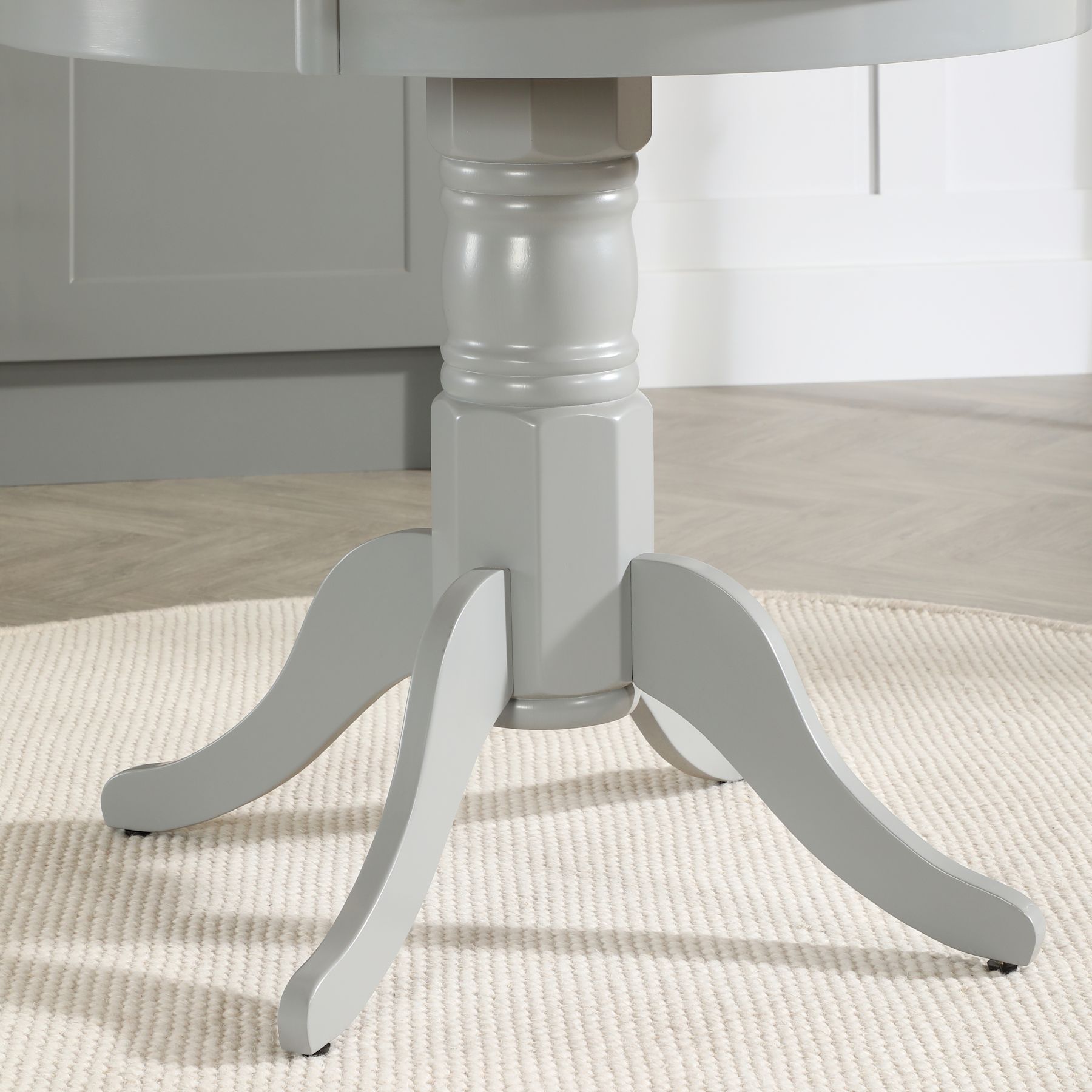 Kingston Round Dining Table, 90cm, Natural Oak Finish & Grey Solid ...