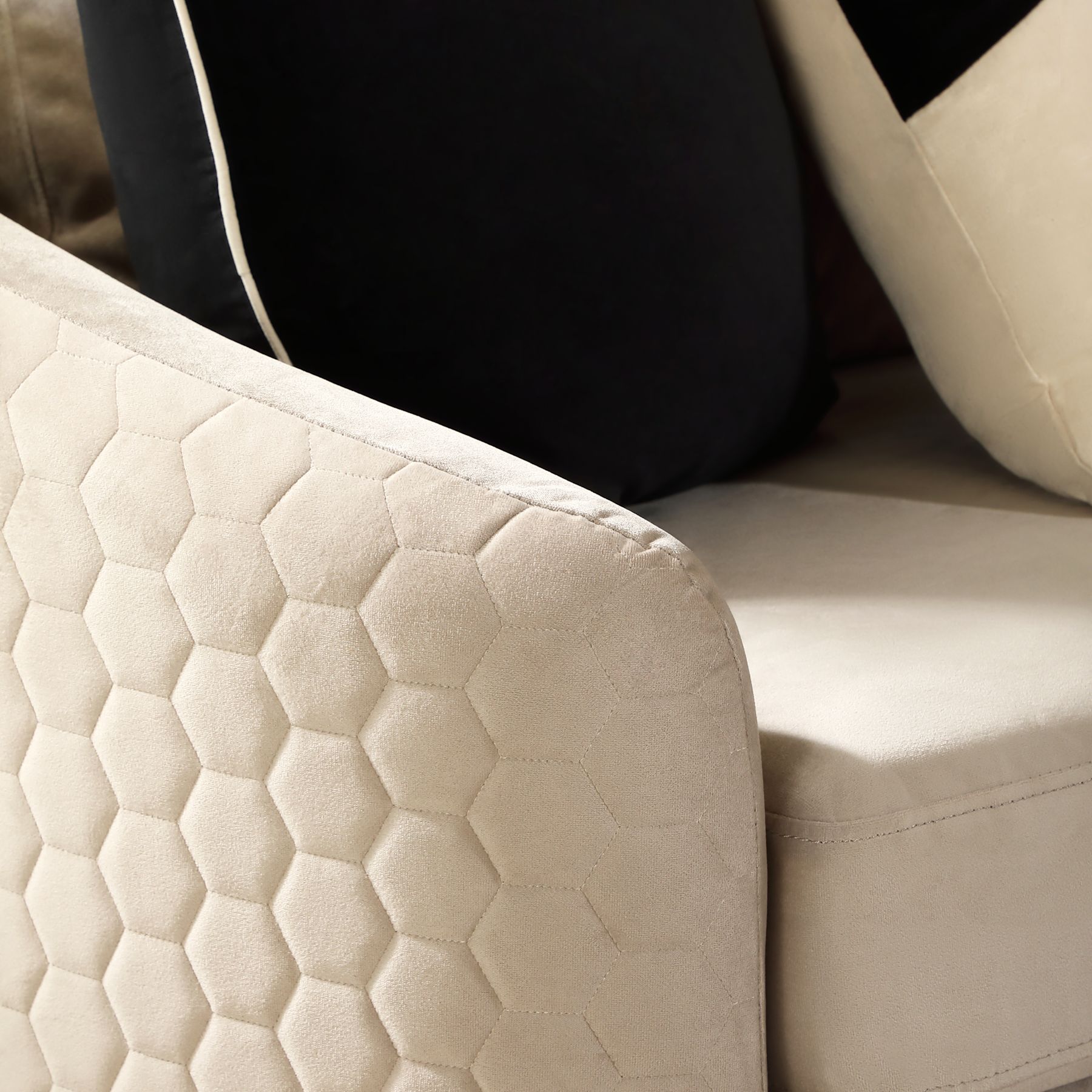 Mae 3+2 Seater Curved Sofa Set, Champagne Classic Velvet Only £899.98 ...