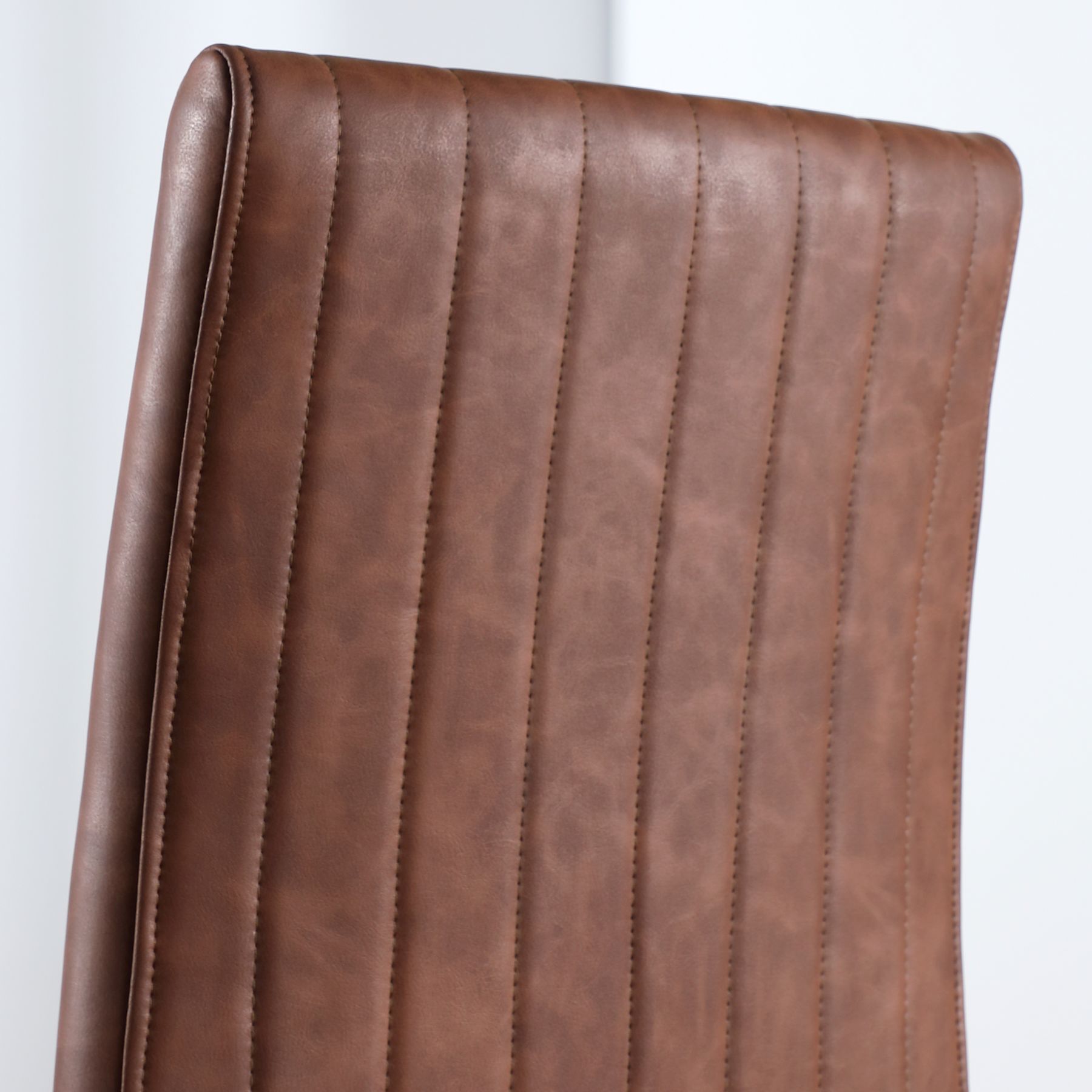 Perth Dining Chair, Tan Premium Faux Leather & Black Steel Only £69.99 ...