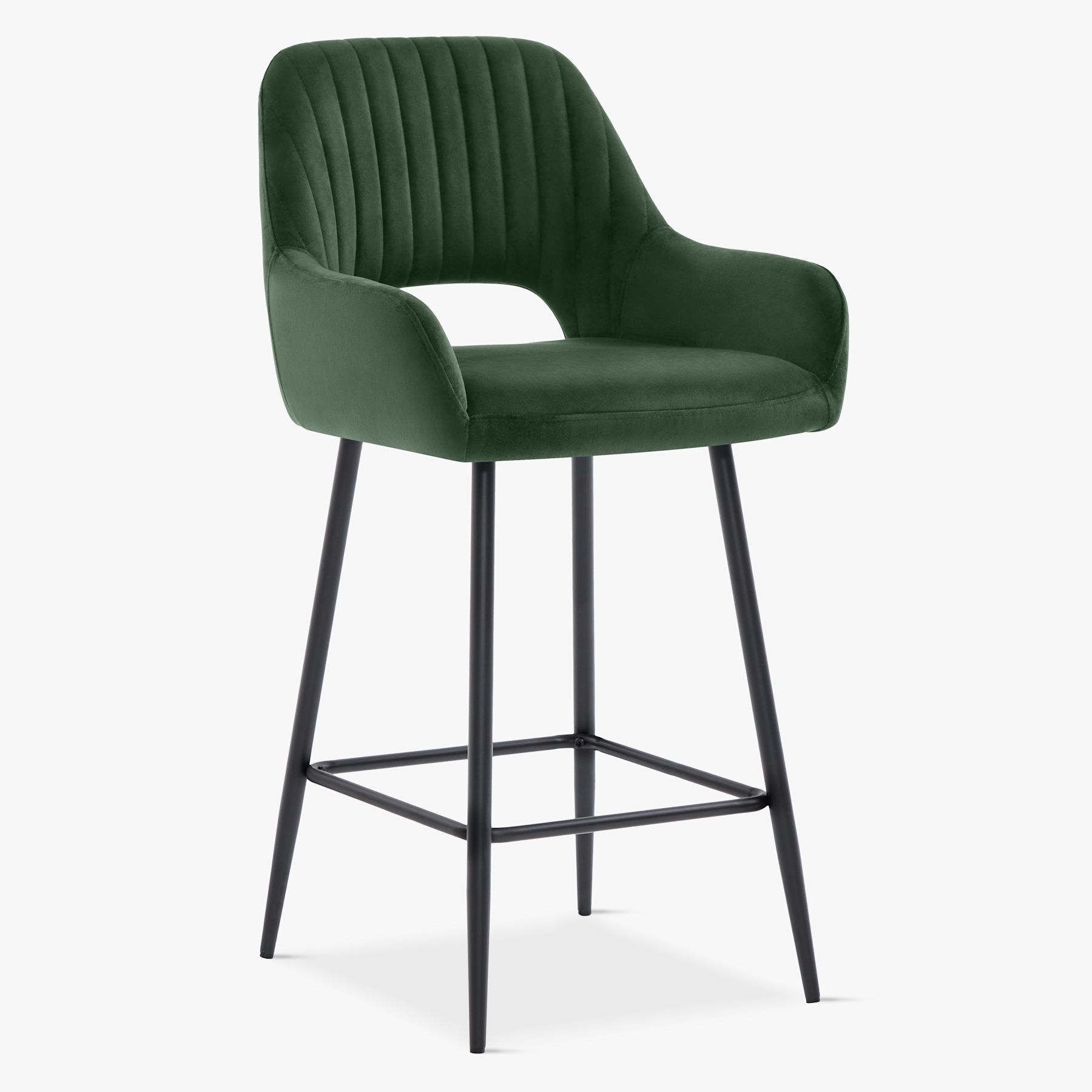 Clara Bar Stool, Moss Green Classic Velvet & Black Steel Only £109.99 ...