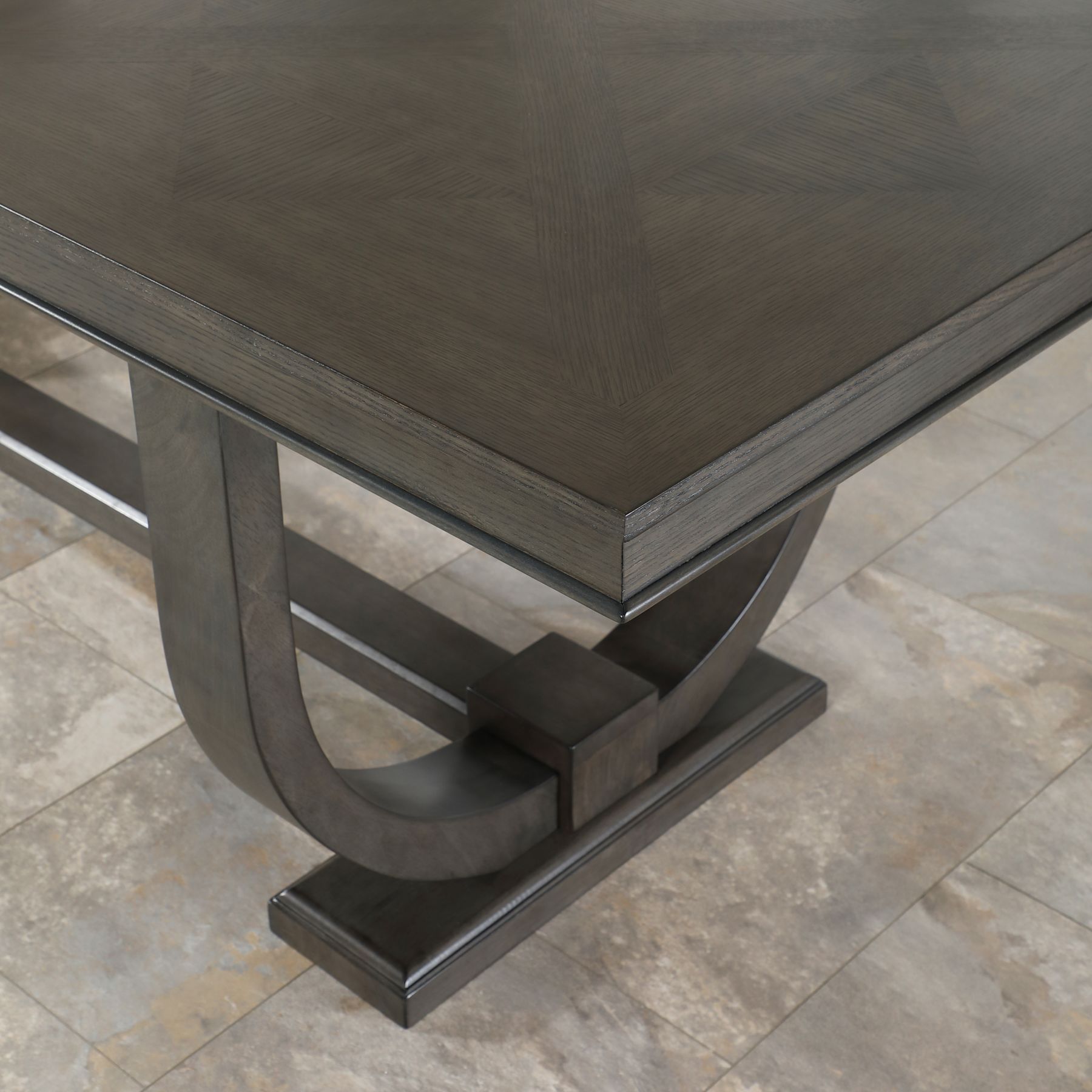 Pavilion Extending Dining Table & 6 Kensington Chairs, Grey Oak Veneer ...