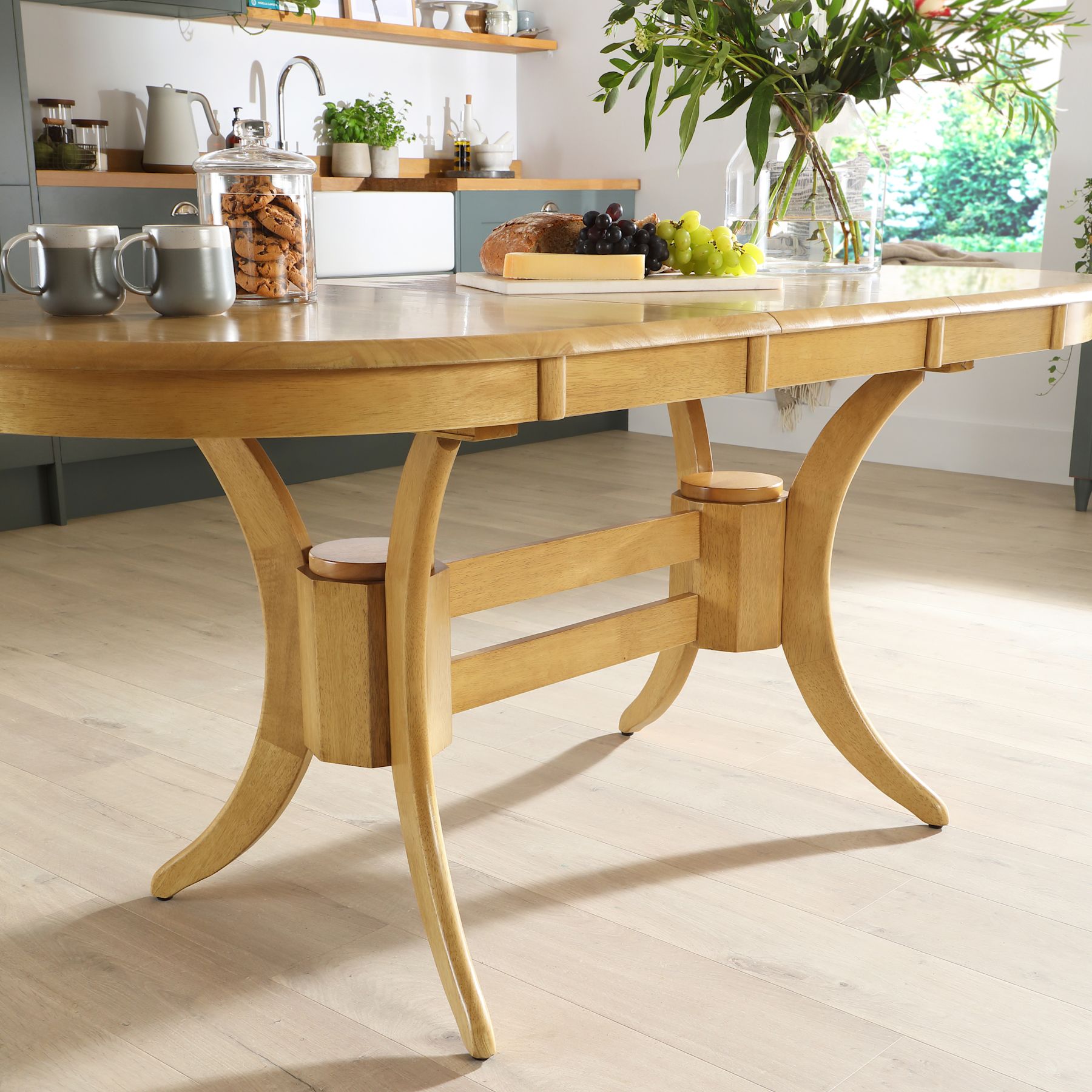 Townhouse Oval Extending Dining Table & 6 Salisbury Chairs, Natural Oak ...