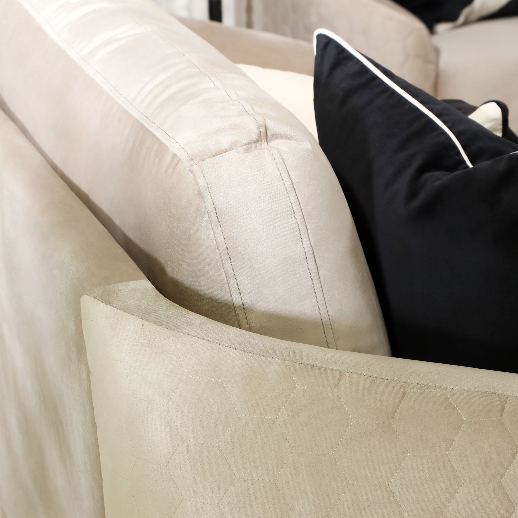 Mae 3+2 Seater Curved Sofa Set, Champagne Classic Velvet Only £899.98 ...
