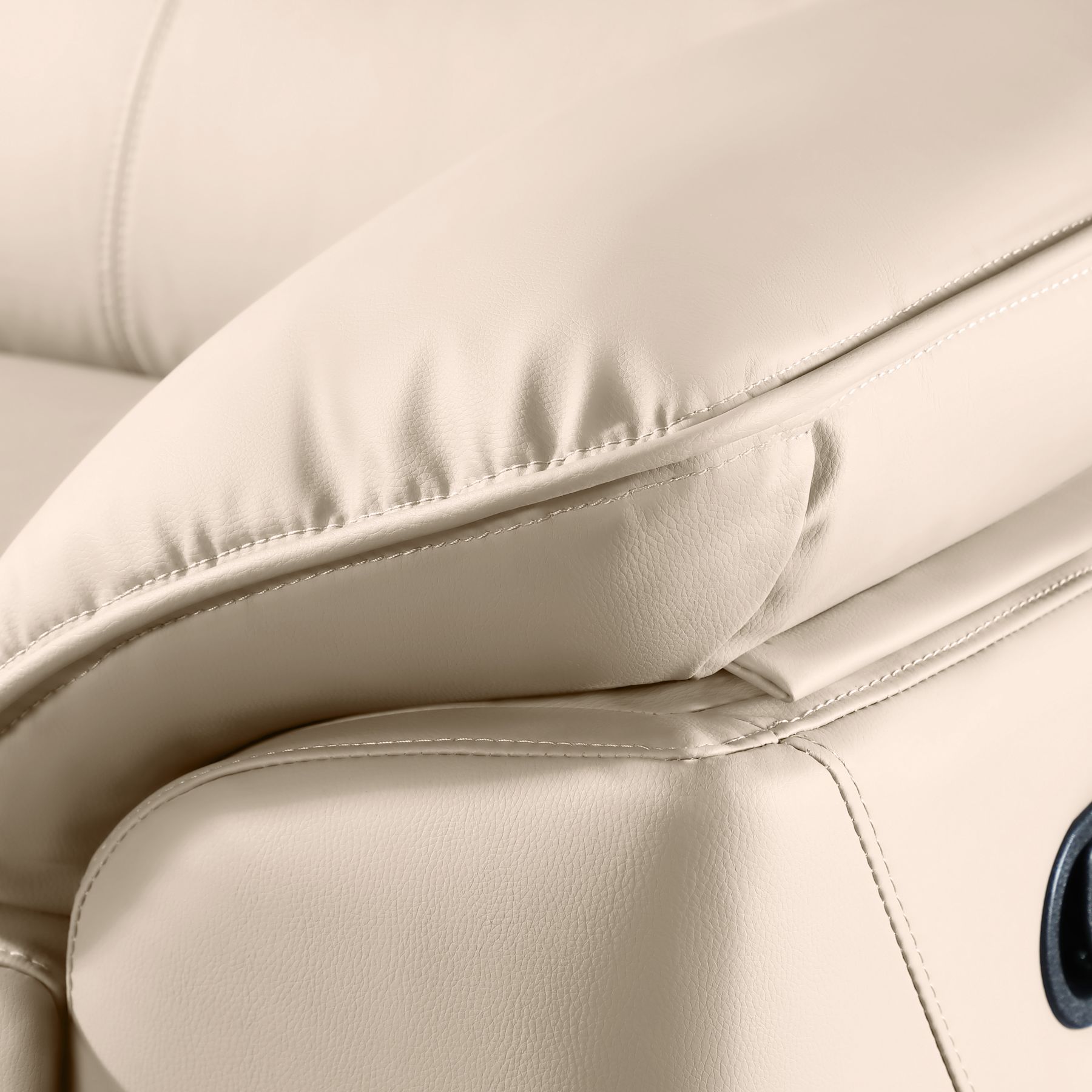 Seville 2 Seater Recliner Sofa, Ivory Premium Faux Leather Only £649.99 | Furniture & Choice