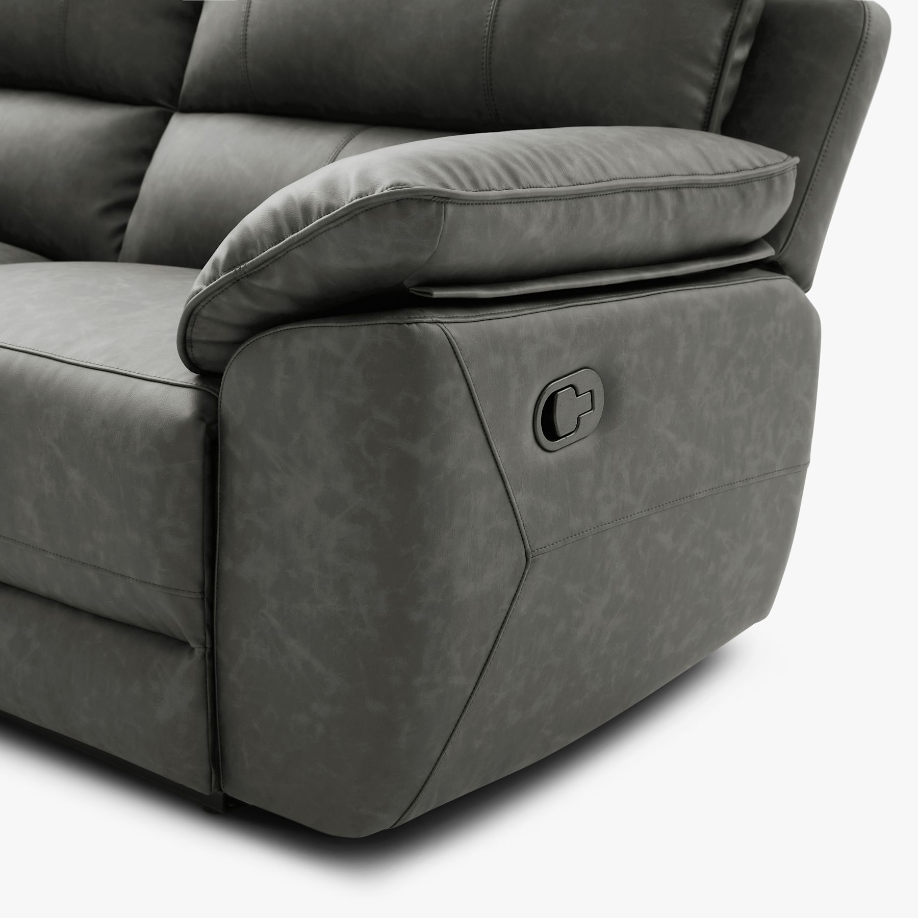 Seville 3 Seater Recliner Sofa, Vintage Grey Premium Faux Leather Only £749.99 | Furniture & Choice