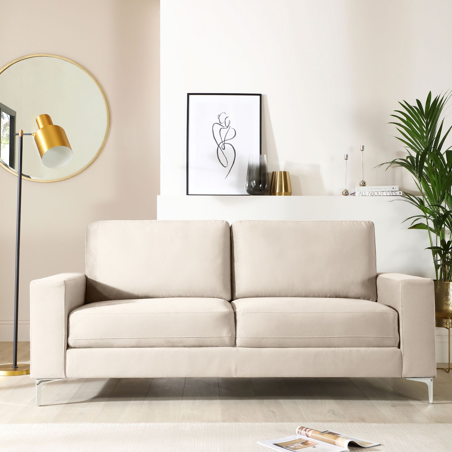 Baltimore 3+2 Seater Sofa Set, Champagne Classic Velvet Only £899.98 ...
