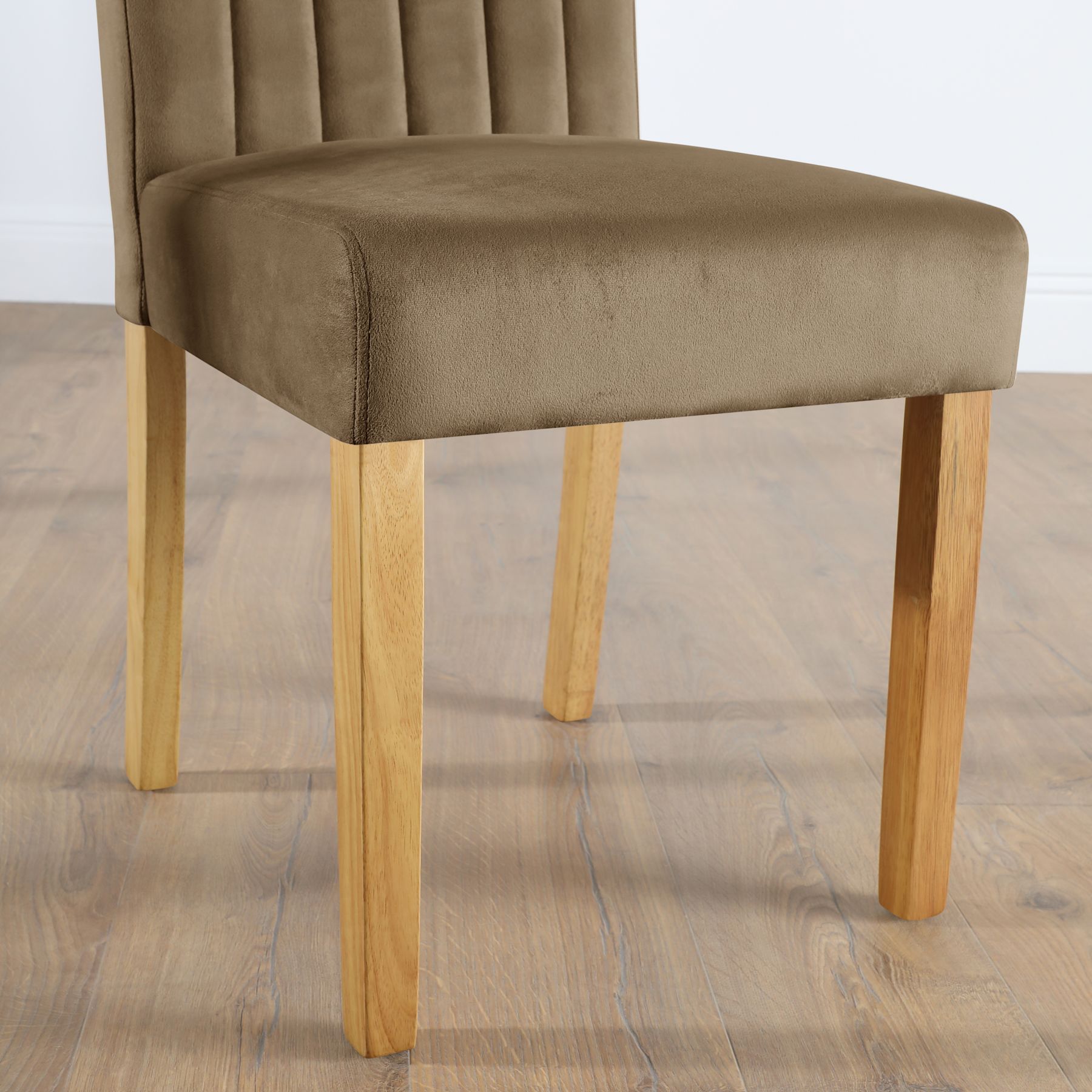Salisbury Dining Chair, Beige Classic Velvet & Natural Oak Finished ...