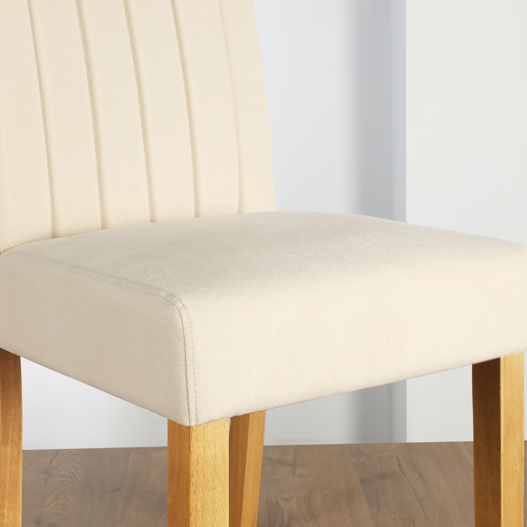 Salisbury Dining Chair, Ivory Classic Plush Fabric & Natural Oak ...