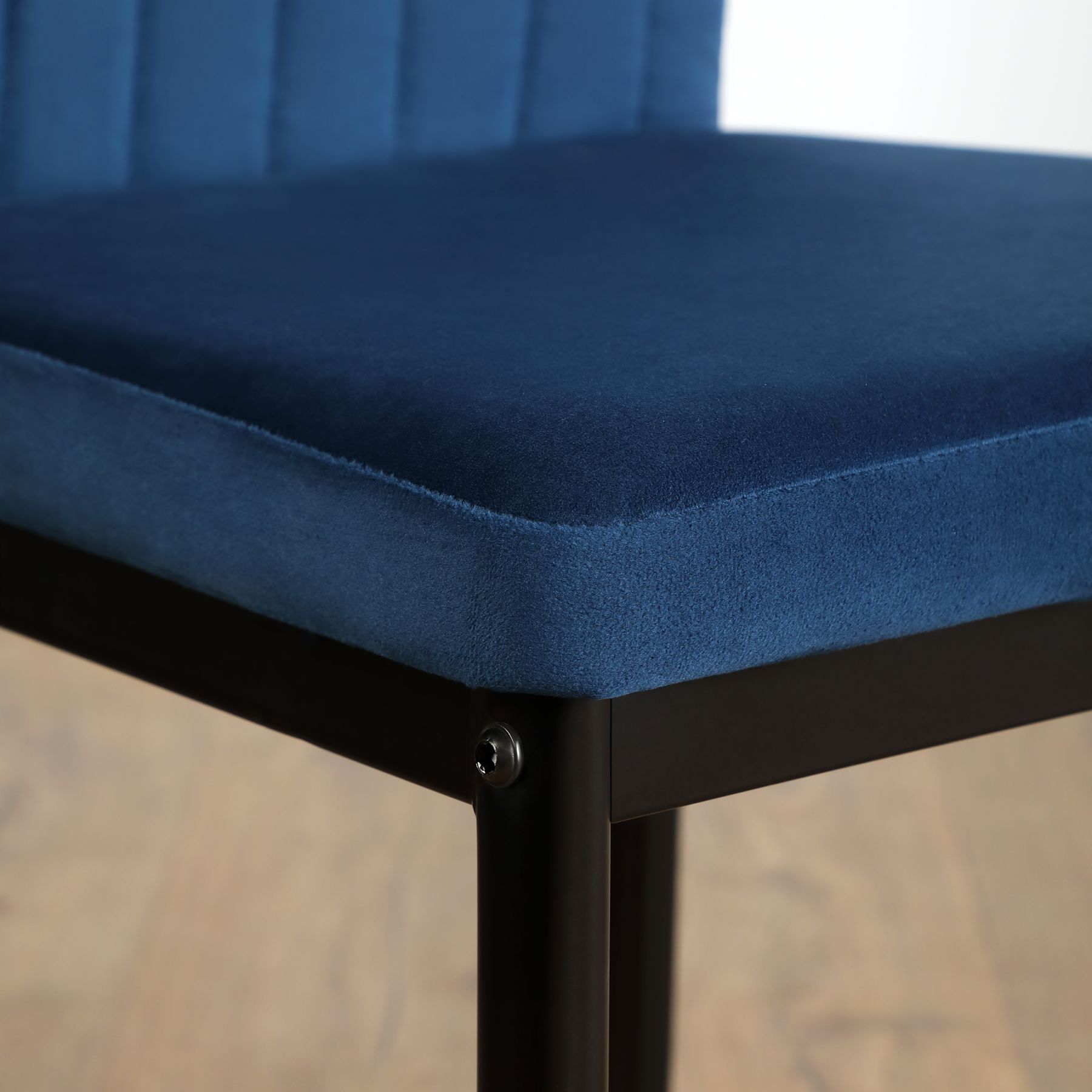 Leon Dining Chair, Blue Classic Velvet & Black Steel Only £29.99 ...