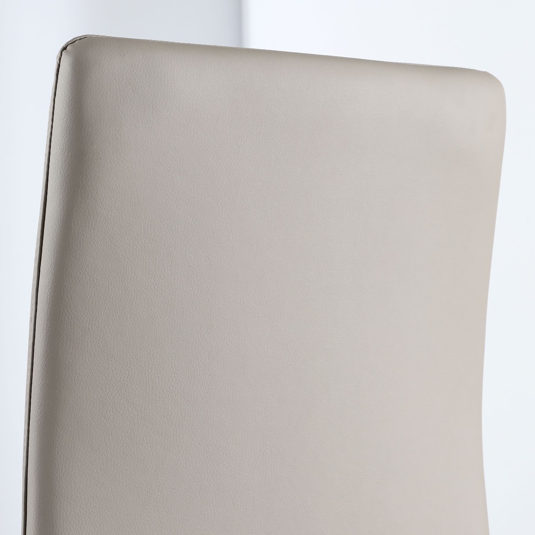 Perth Dining Chair, Stone Grey Premium Faux Leather & Chrome Only £69. ...