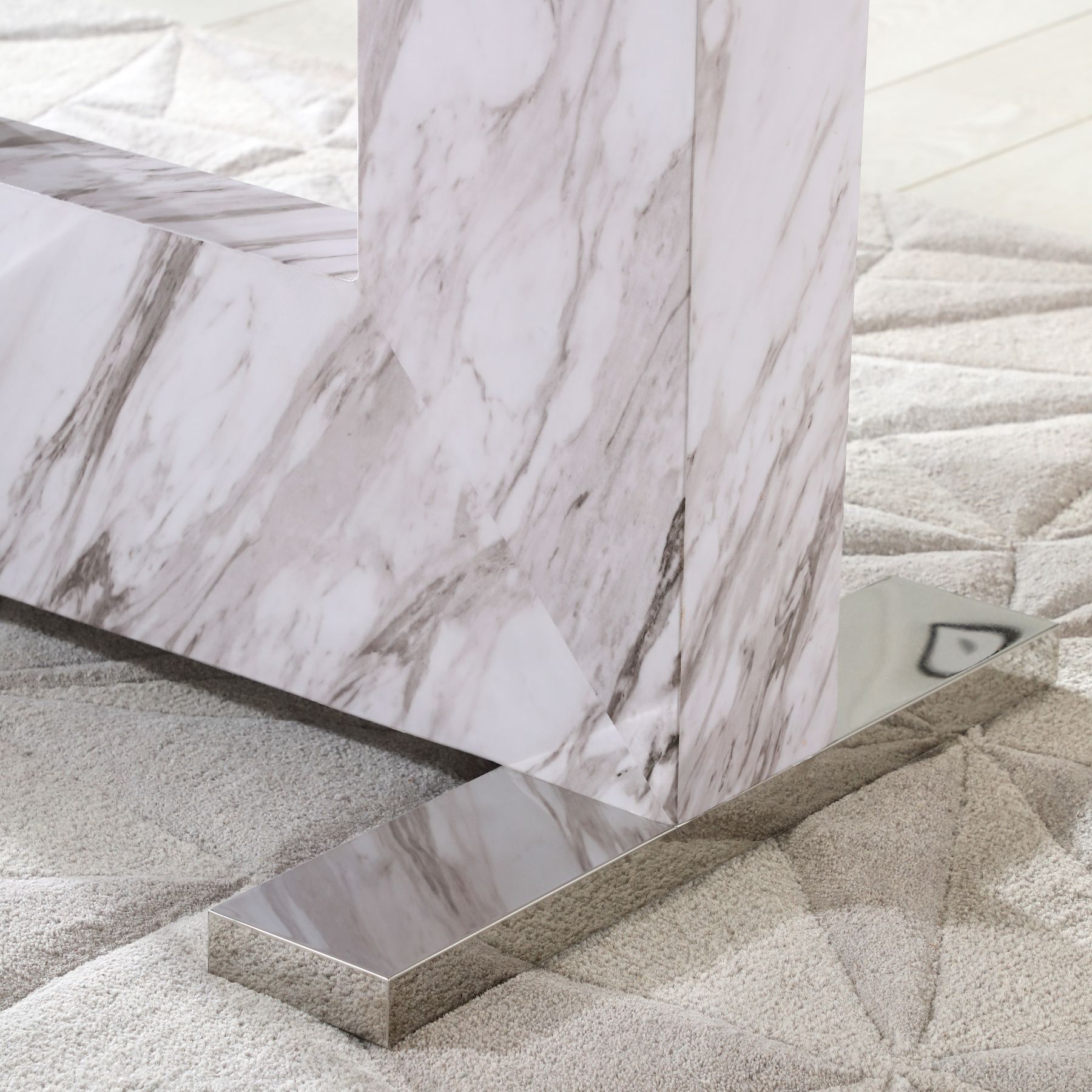 Florence Extending Dining Table & 4 Salisbury Chairs, Grey Marble ...