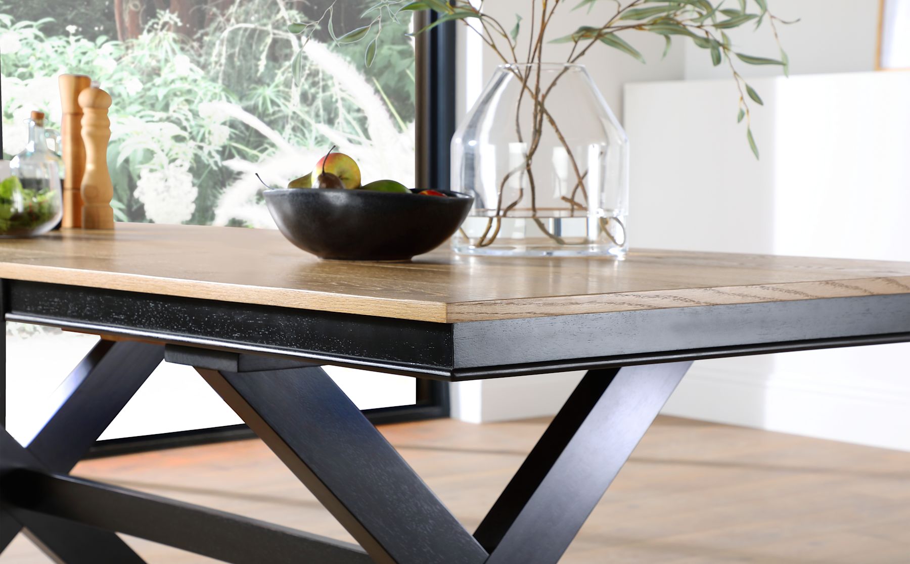 Grange Extending Dining Table & 4 Salisbury Chairs, Natural Oak Veneer ...