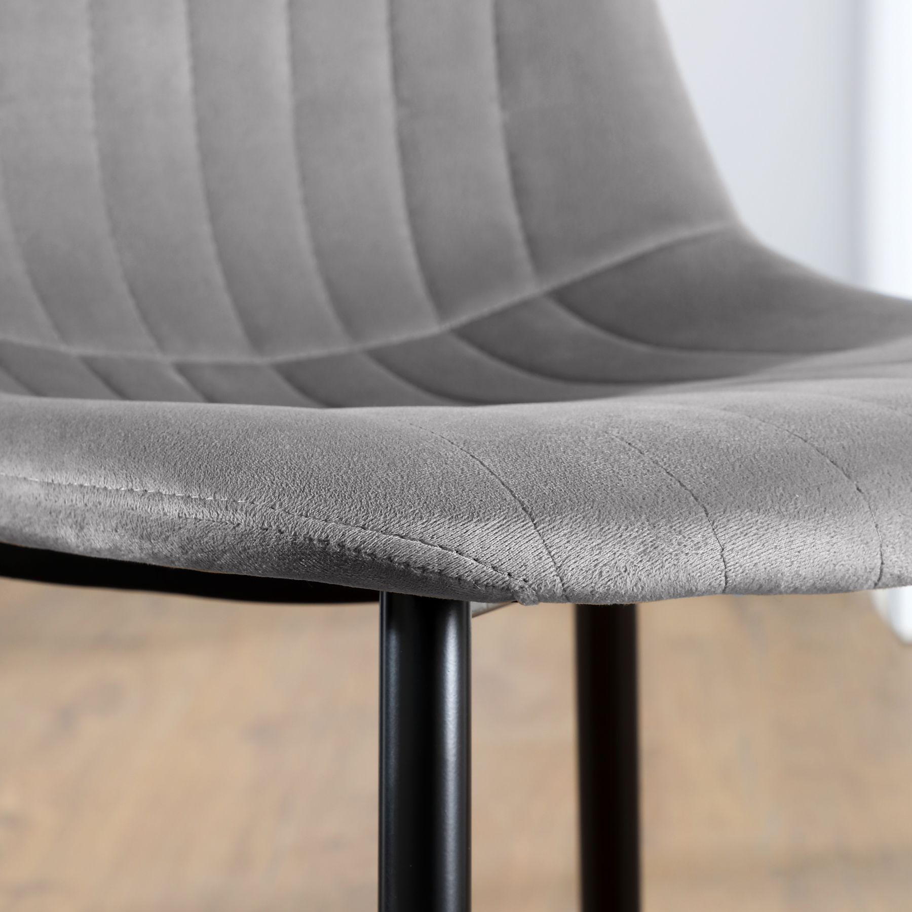 Avanta Industrial Dining Table & 6 Brooklyn Dining Chairs, Concrete ...