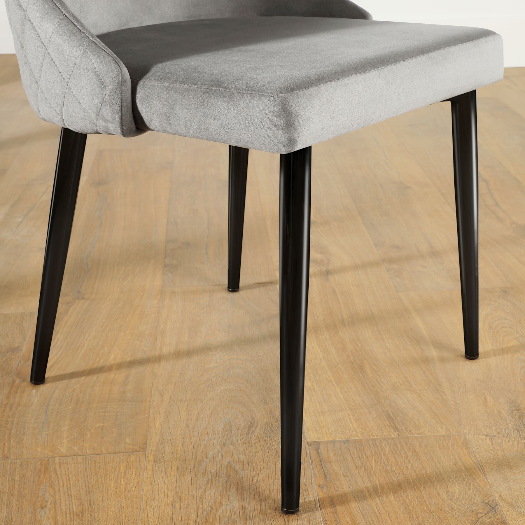 Avanta Dining Table & 4 Ricco Dining Chairs, Grey Marble Effect & Black ...