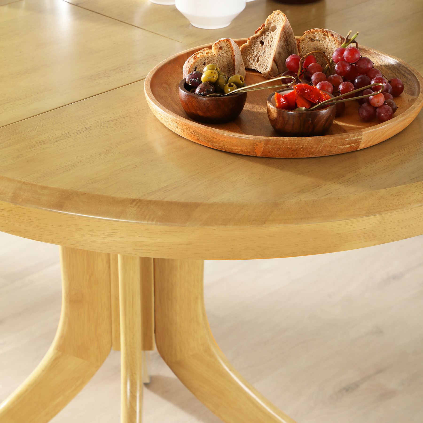 Hudson Round Extending Dining Table, 90-120cm, Natural Oak Finished ...