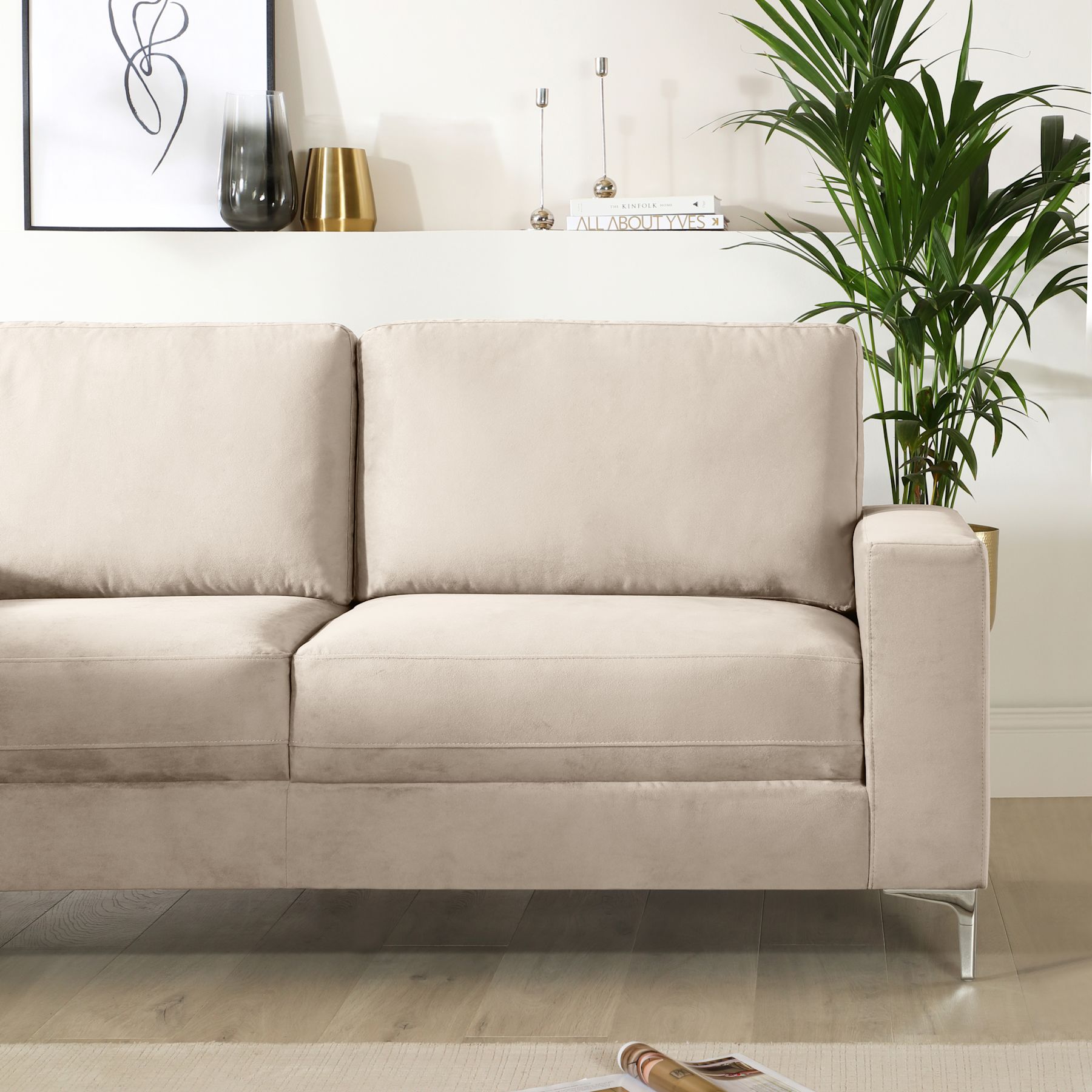 Baltimore 3+2 Seater Sofa Set, Champagne Classic Velvet Only £899.98 ...