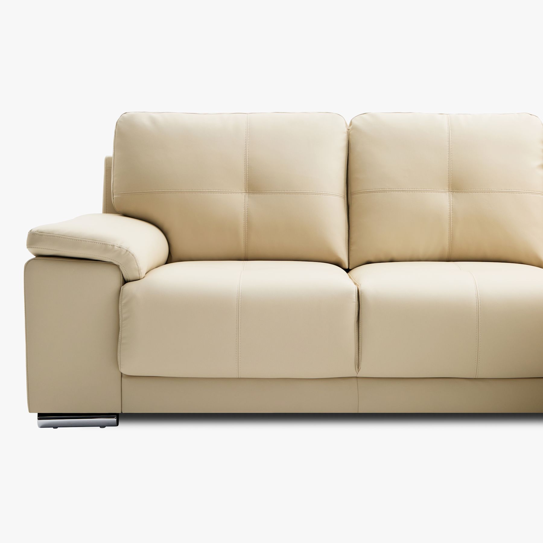 Kansas L-shape Corner Sofa, Right-hand Facing, Ivory Premium Faux ...