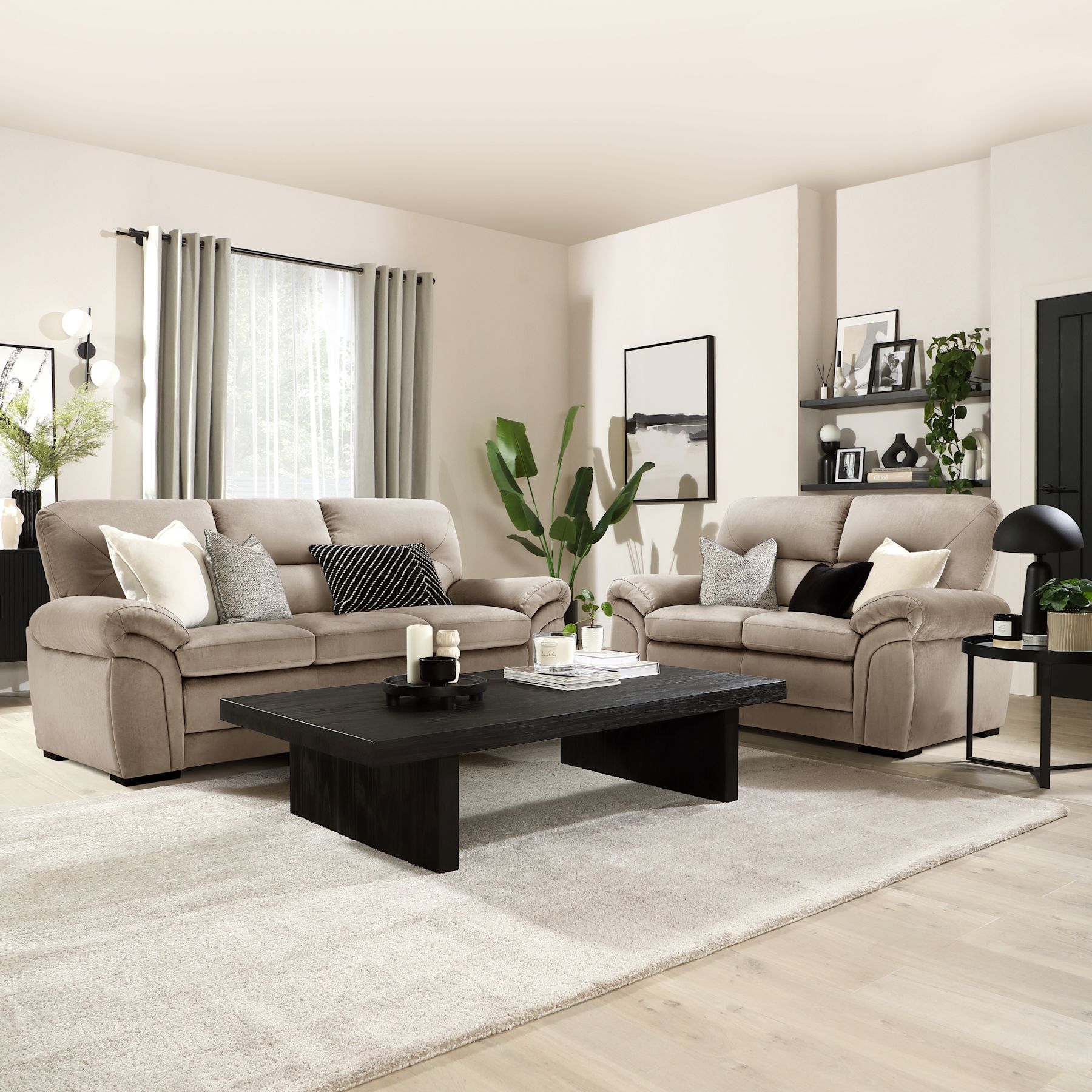 Bromley 3+2 Seater Sofa Set, Champagne Classic Velvet Only £999.98 ...