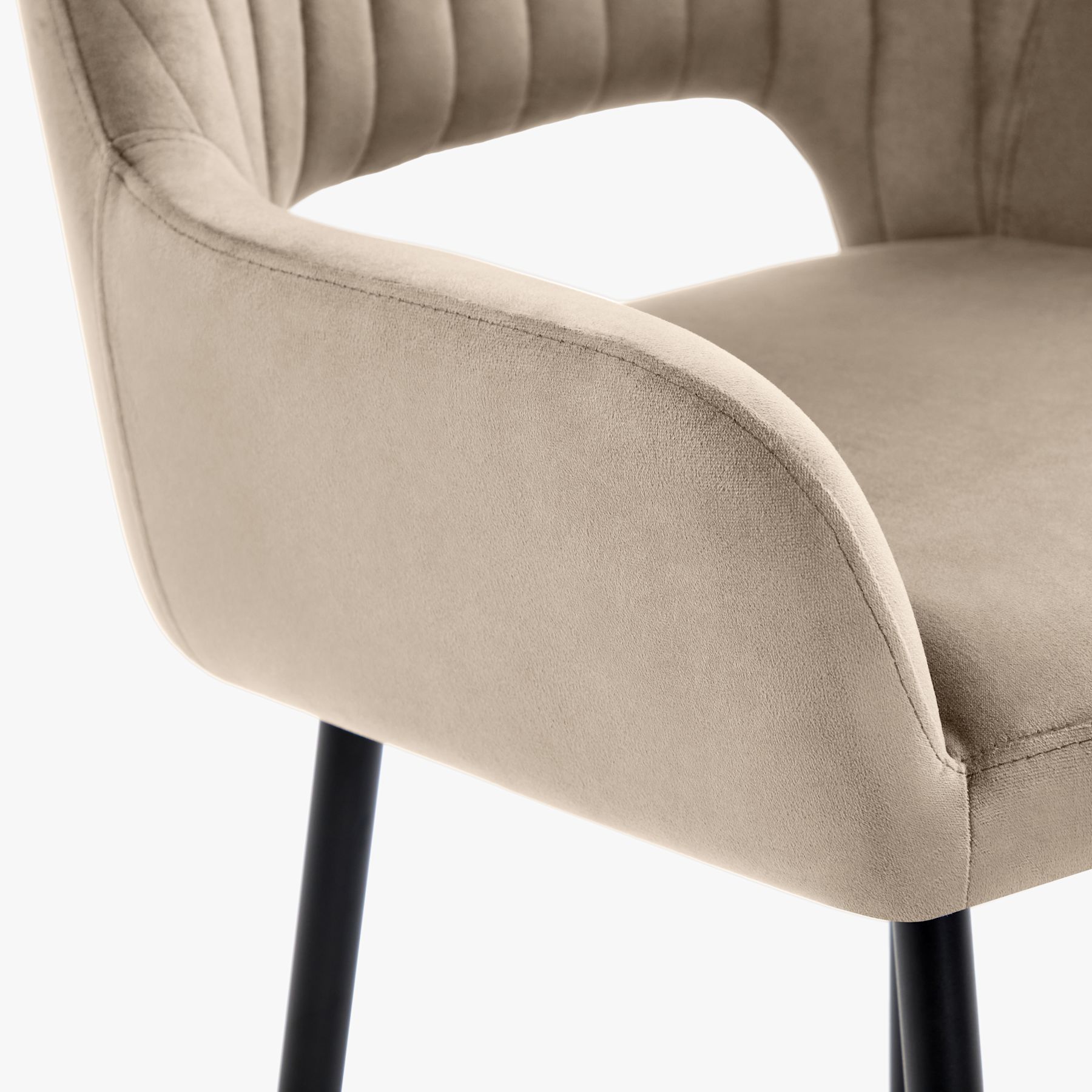 Clara Bar Stool, Champagne Classic Velvet & Black Steel Only £99.99 ...