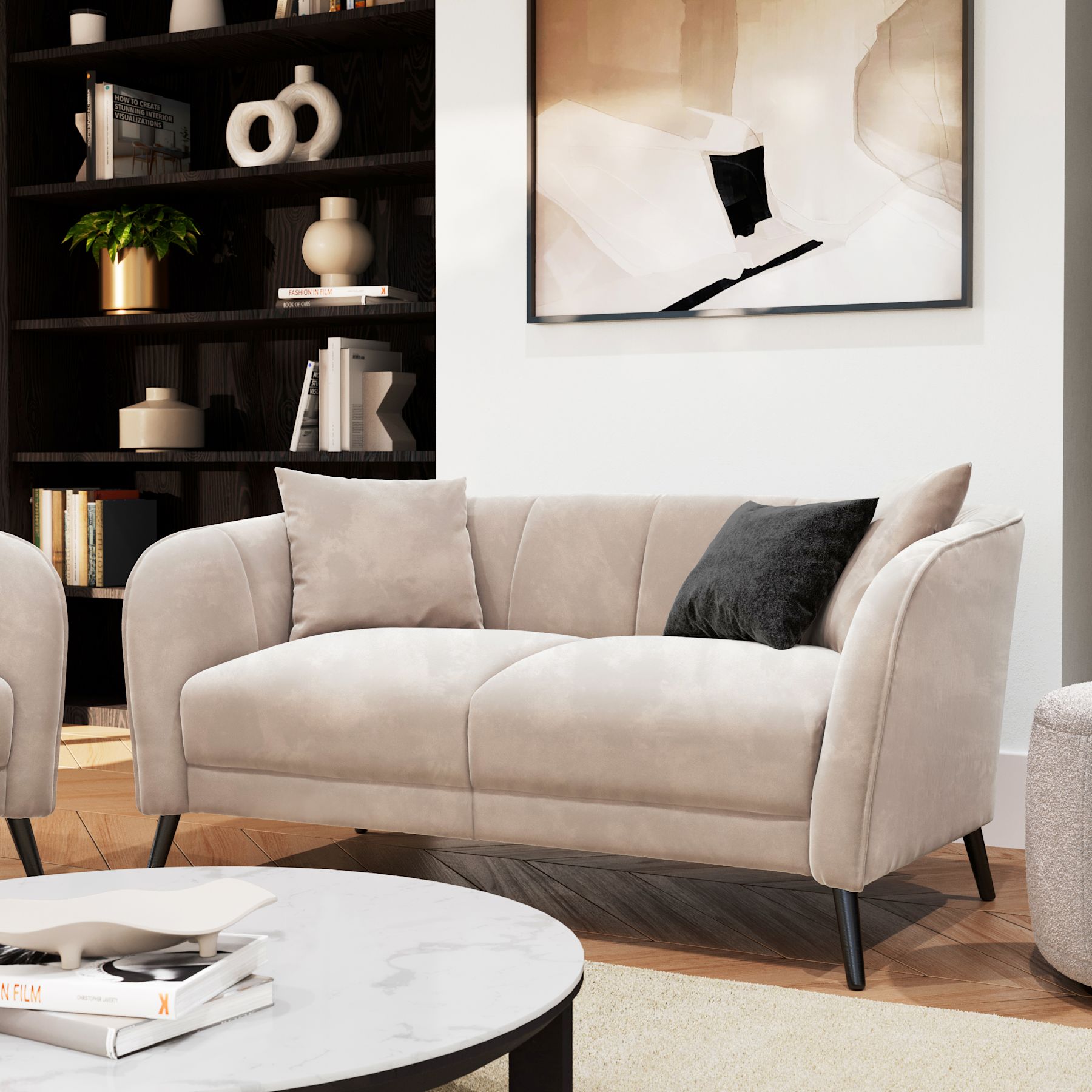 Loren 2 Seater Sofa, Champagne Classic Velvet Only £399.99 | Furniture & Choice