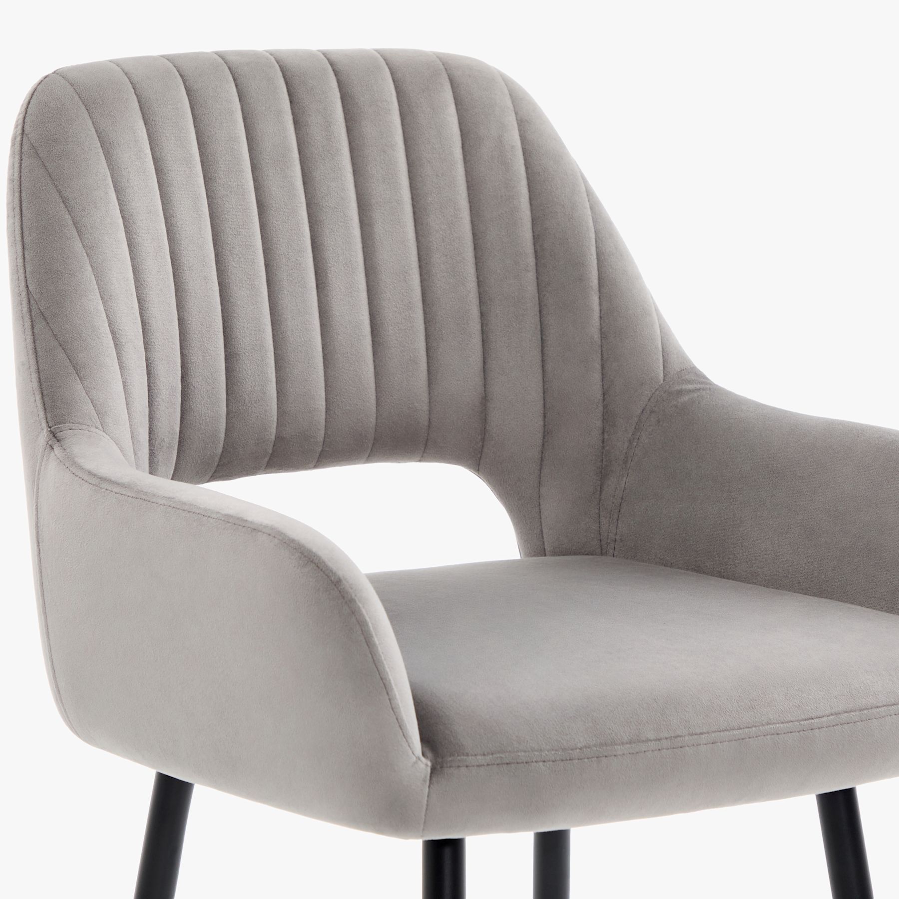 Clara Bar Stool, Grey Classic Velvet & Black Steel Only £109.99 ...