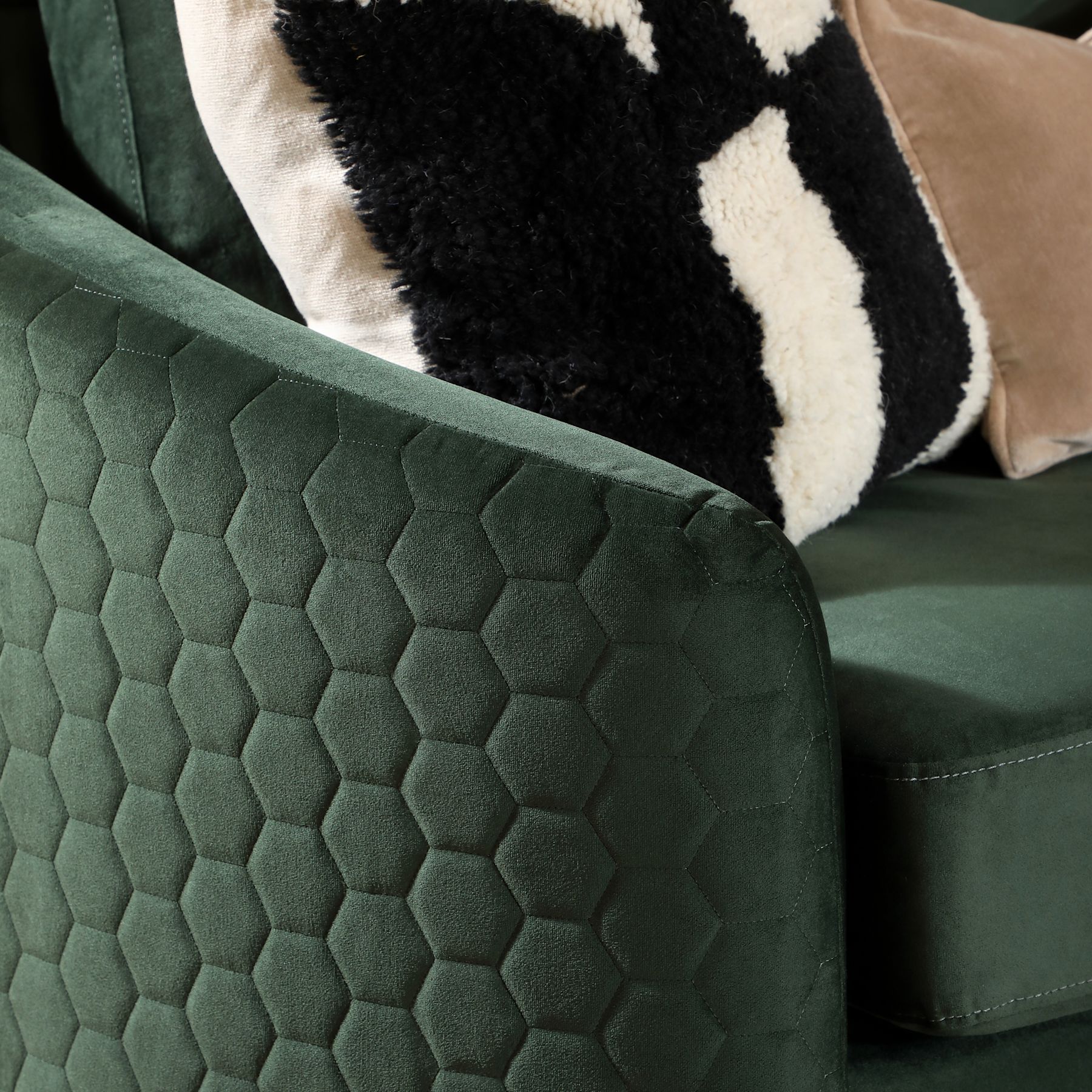 Mae 2 Seater Curved Sofa, Moss Green Classic Velvet Only £449.99 ...