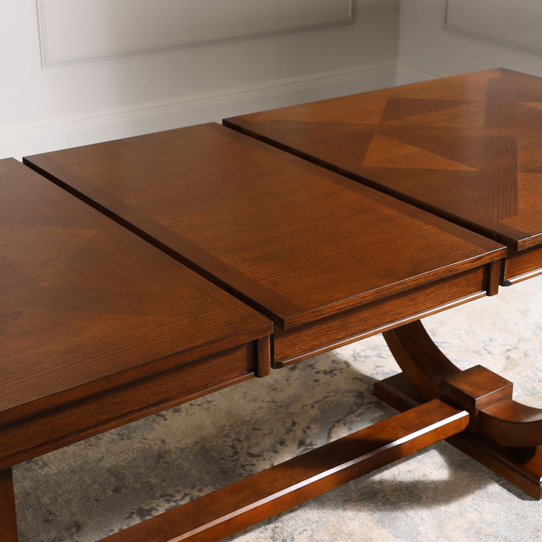 Pavilion Extending Dining Table & 8 Bewley Chairs, Dark Oak Veneer ...