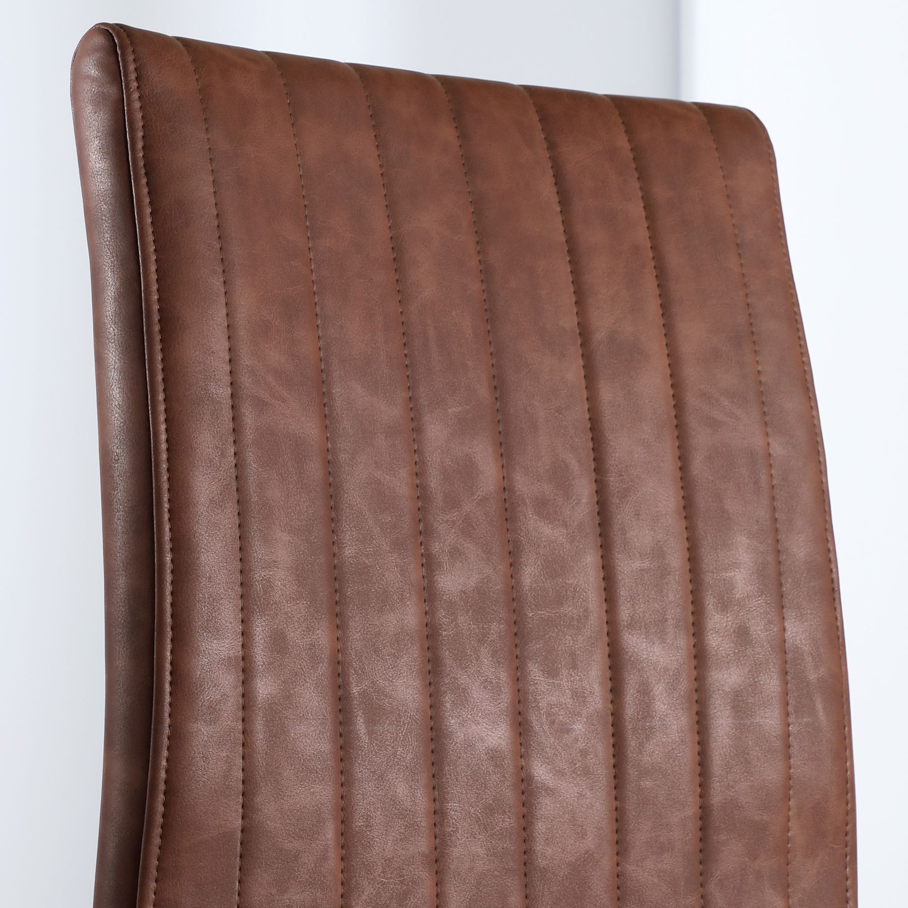 Perth Dining Chair, Tan Premium Faux Leather & Black Steel Only £59.99 ...