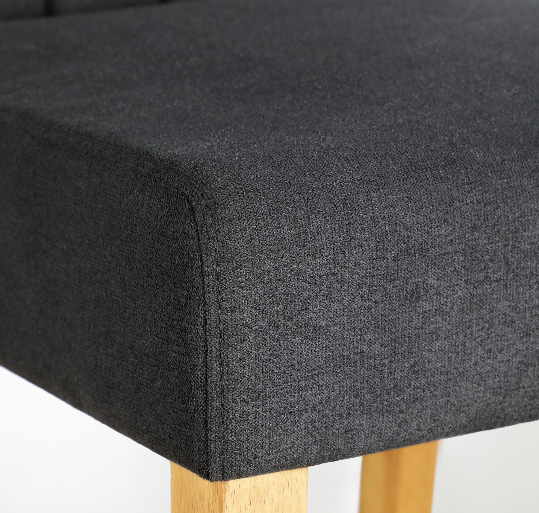 Salisbury Dining Chair, Slate Grey Classic Plush Fabric & Natural Oak ...