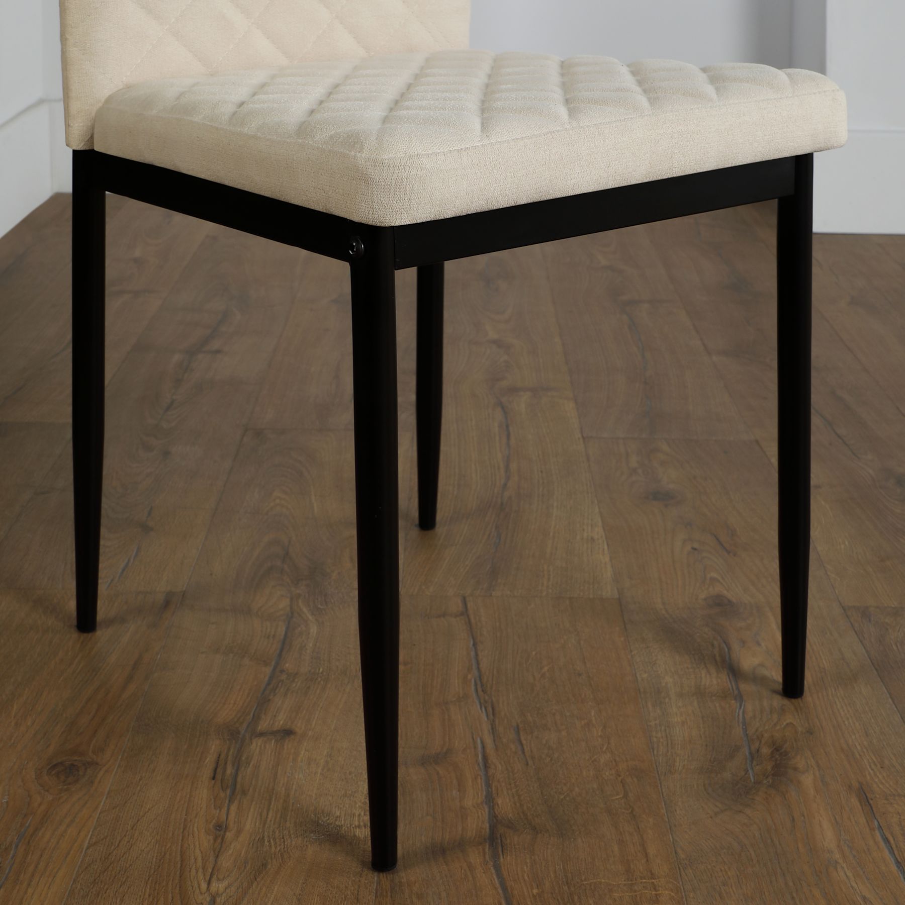 Orbit Round Dining Table & 2 Renzo Chairs, White Marble Effect & Black ...