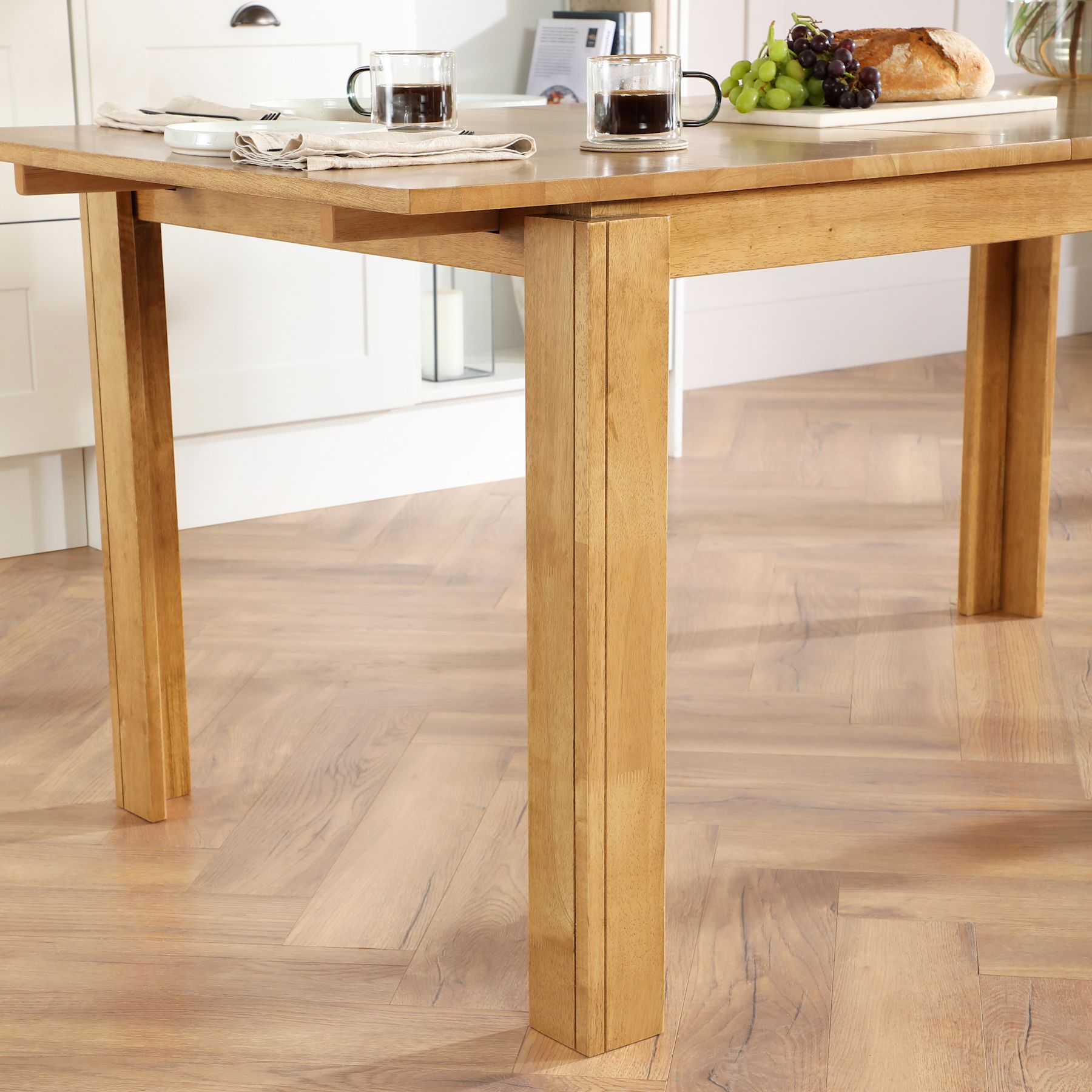 Bali Extending Dining Table, 150-180cm, Natural Oak Finished Solid Hardwood Only £369.99 ...